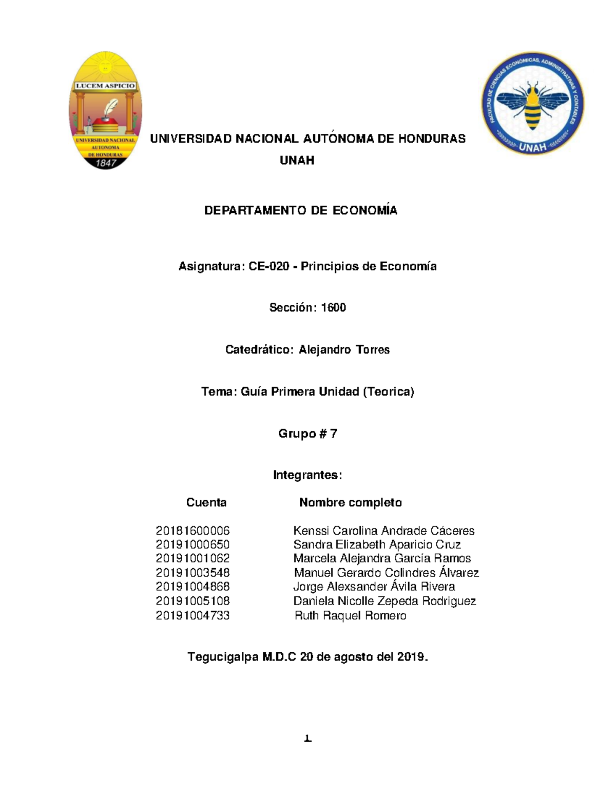 GUIA PRIN II Unidad-2 - guia - UNIVERSIDAD NACIONAL AUTO ́ NOMA DE HONDURAS UNAH DEPARTAMENTO DE ...