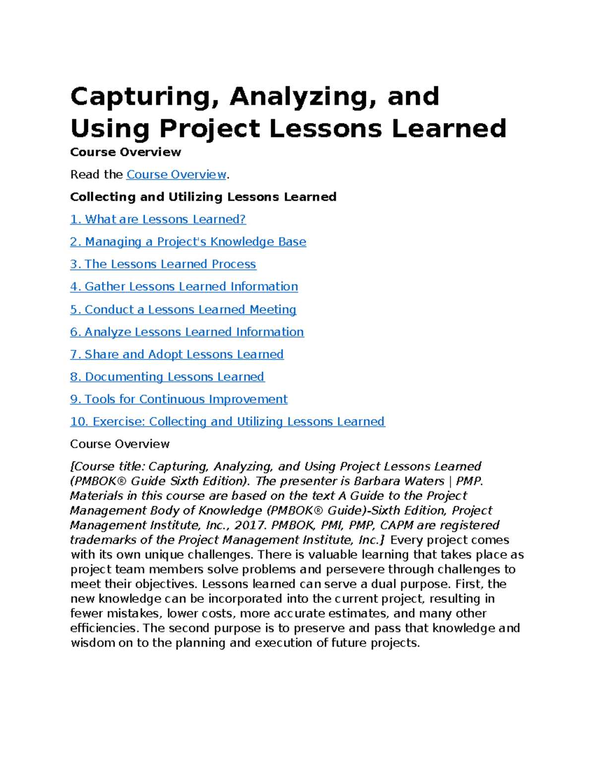 Capturing Analyzing And Using Project Lessons Learned Capturing