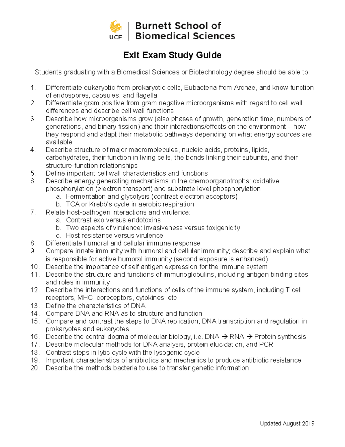 Exit Exam Study Guide - Updated August 2019 Exit Exam Study Guide ...