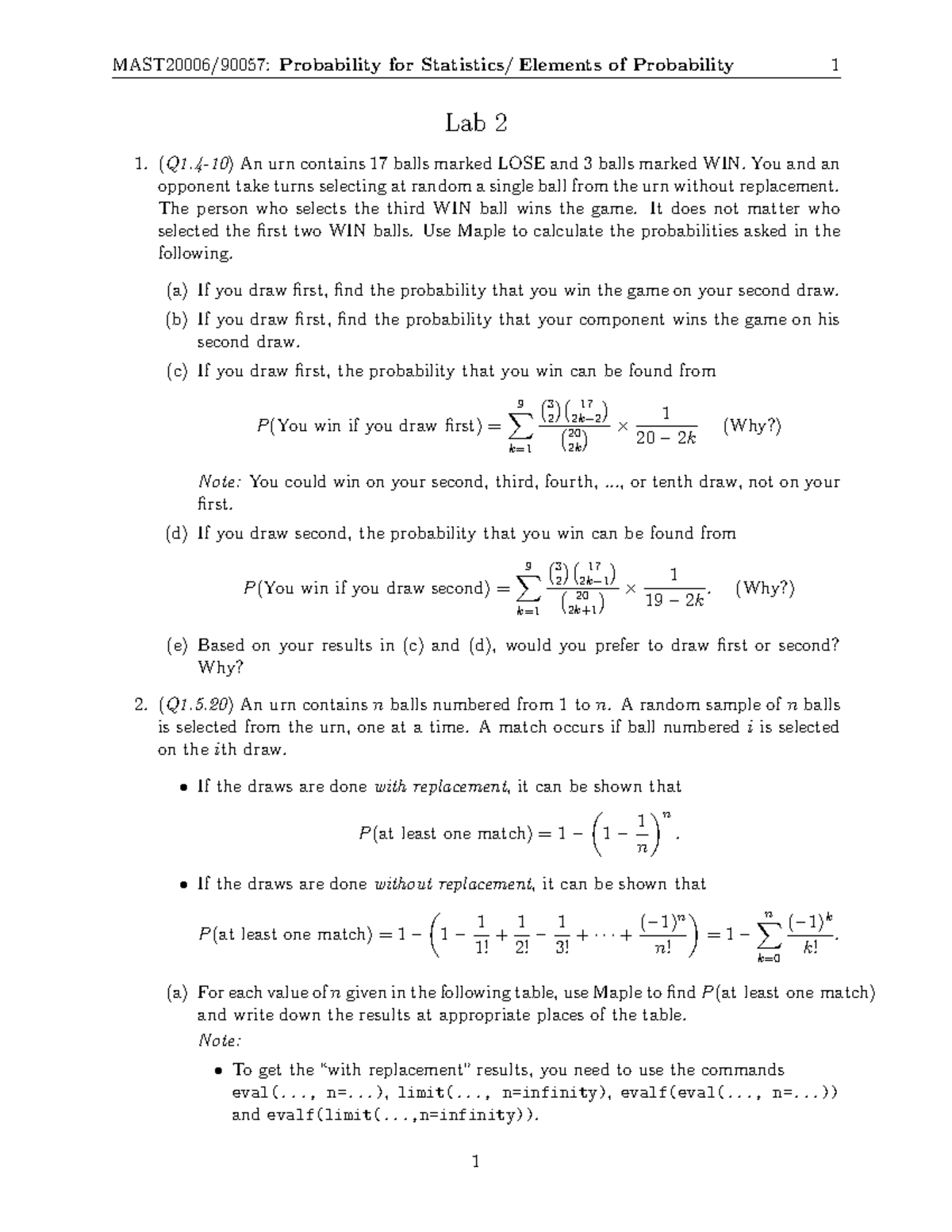 13lab2fewnkjnvevnldfnk maths lecture 3 practice m aterial - MAST20006 ...