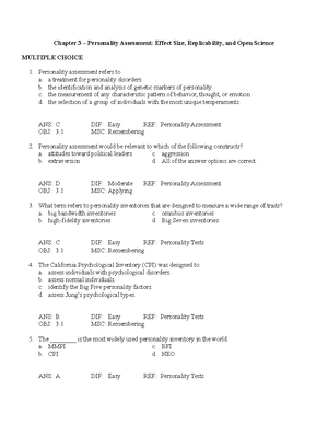 Chapter 5 - Personality Judgement - Chapter 5 – Personality Judgement ...