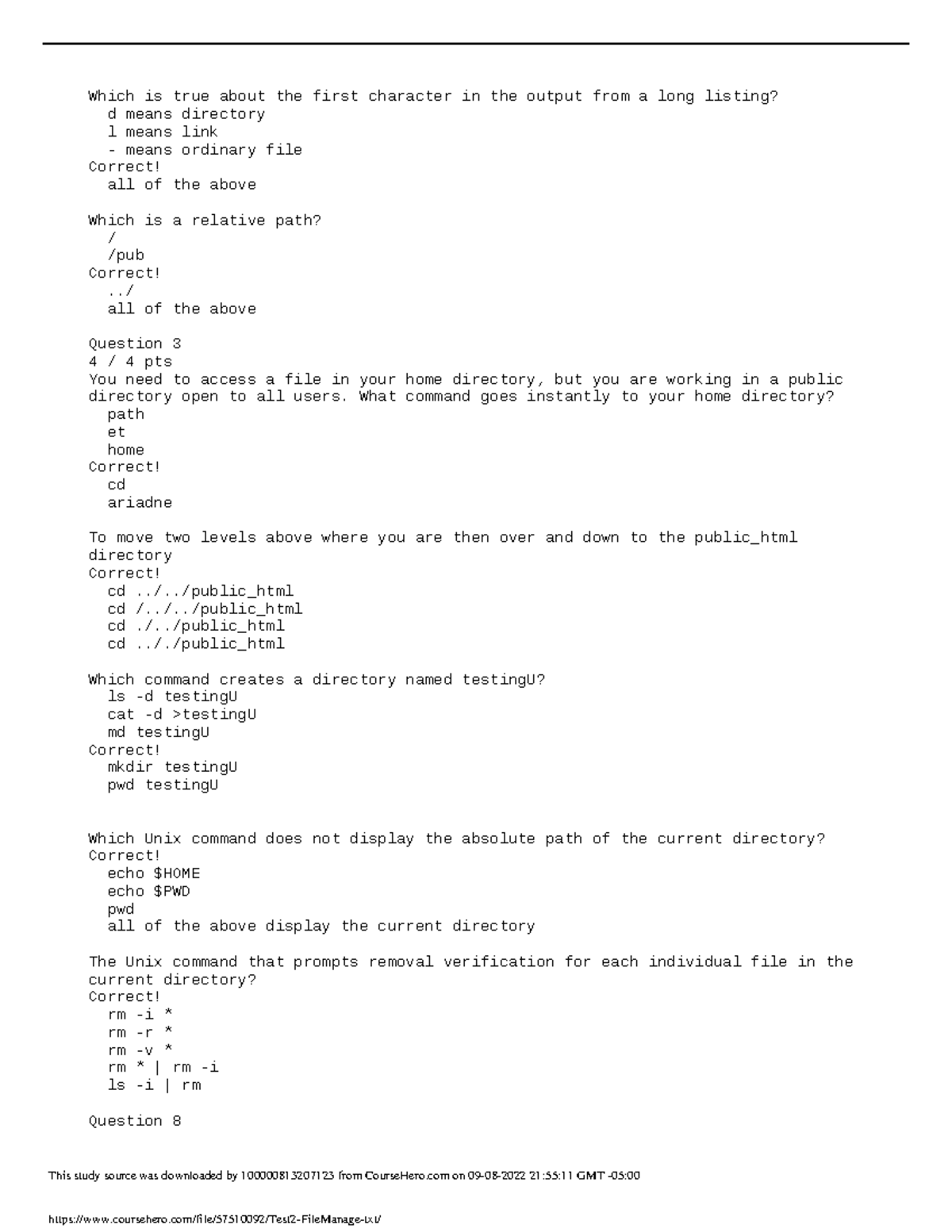 Test2 File Manage Lecture Notes 3 Which Is True About The First