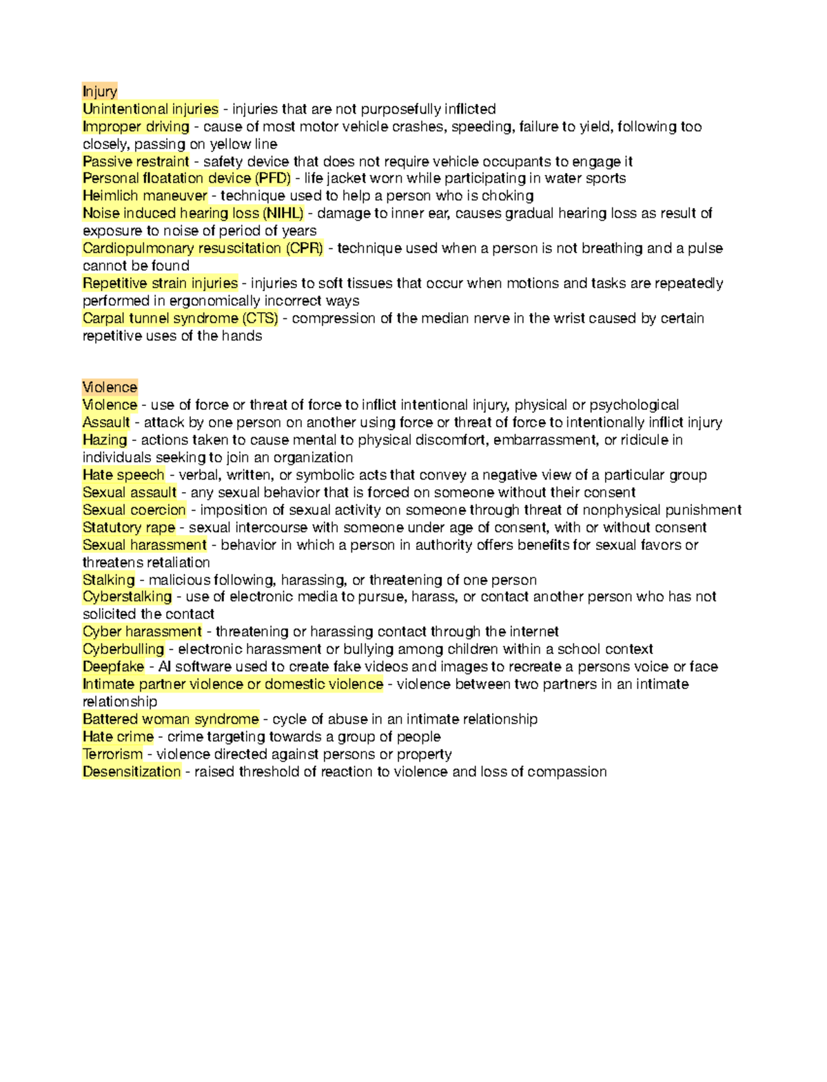 Chapter 16 - Injury and Violence - KHP 230 - Injury Unintentional ...