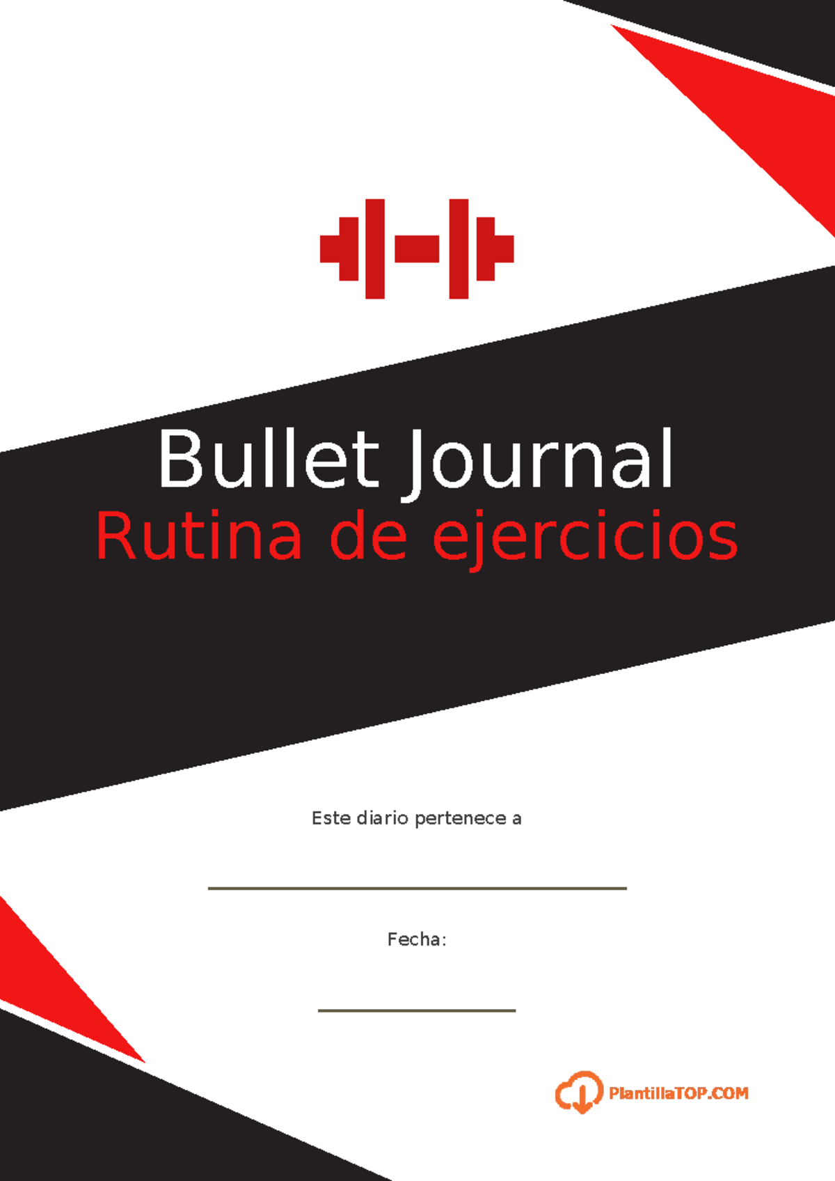 Plantilla Bullet Journal Rutina de ejercicios A4 - Este diario pertenece a Fecha: Bullet Journal ...