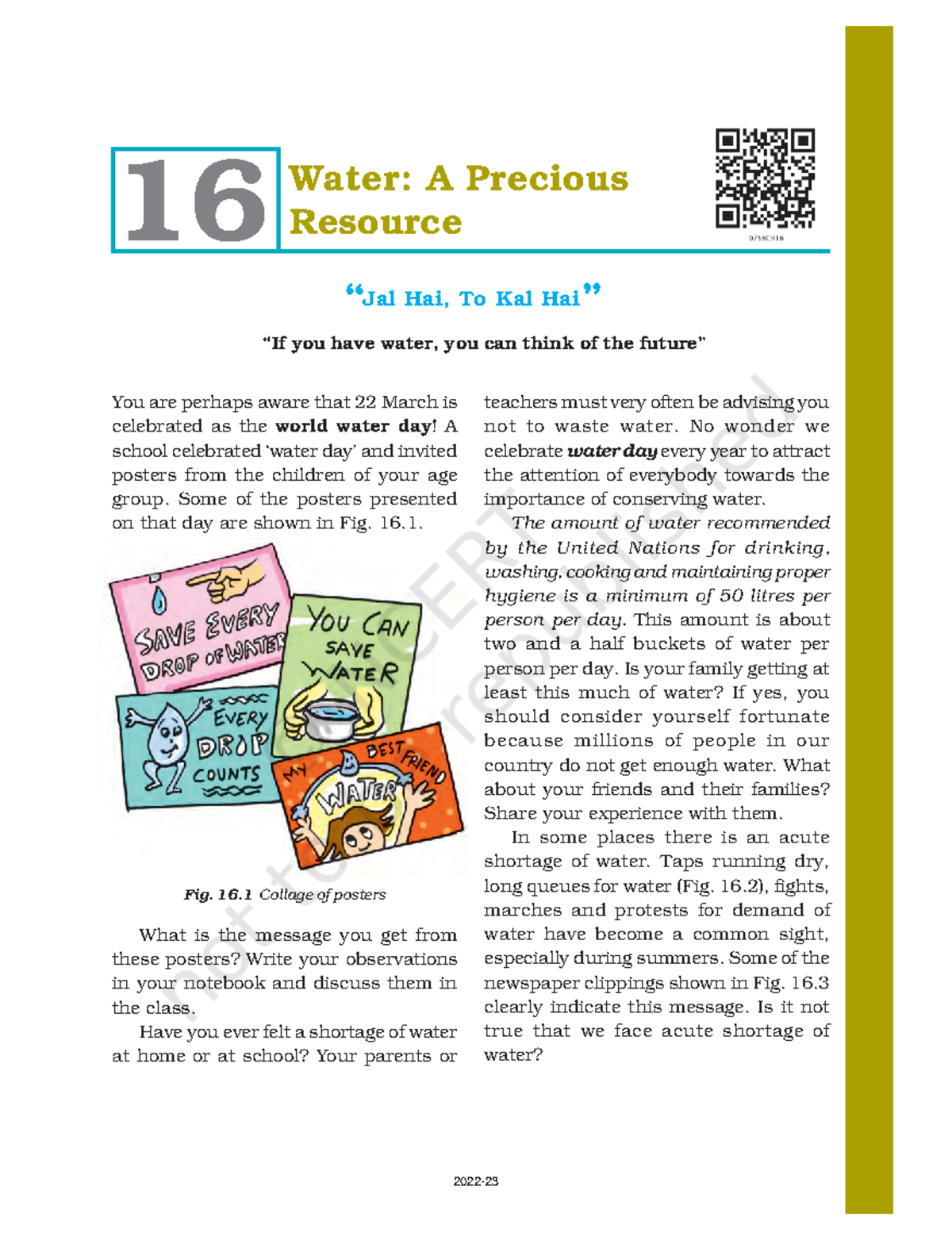 Gesc116 - Water is precious resource. Please use is wisely, don't waste ...