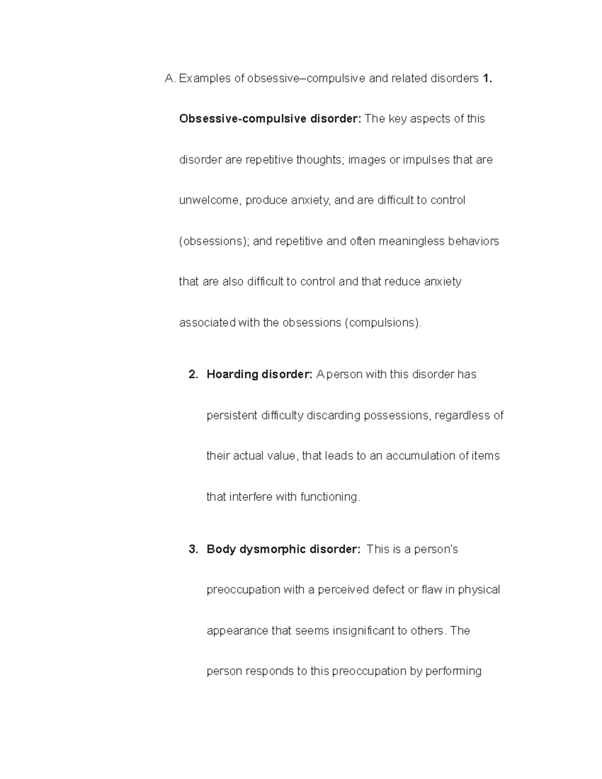 Examples of obsessive - Lecture Notes - A. Examples of obsessive ...