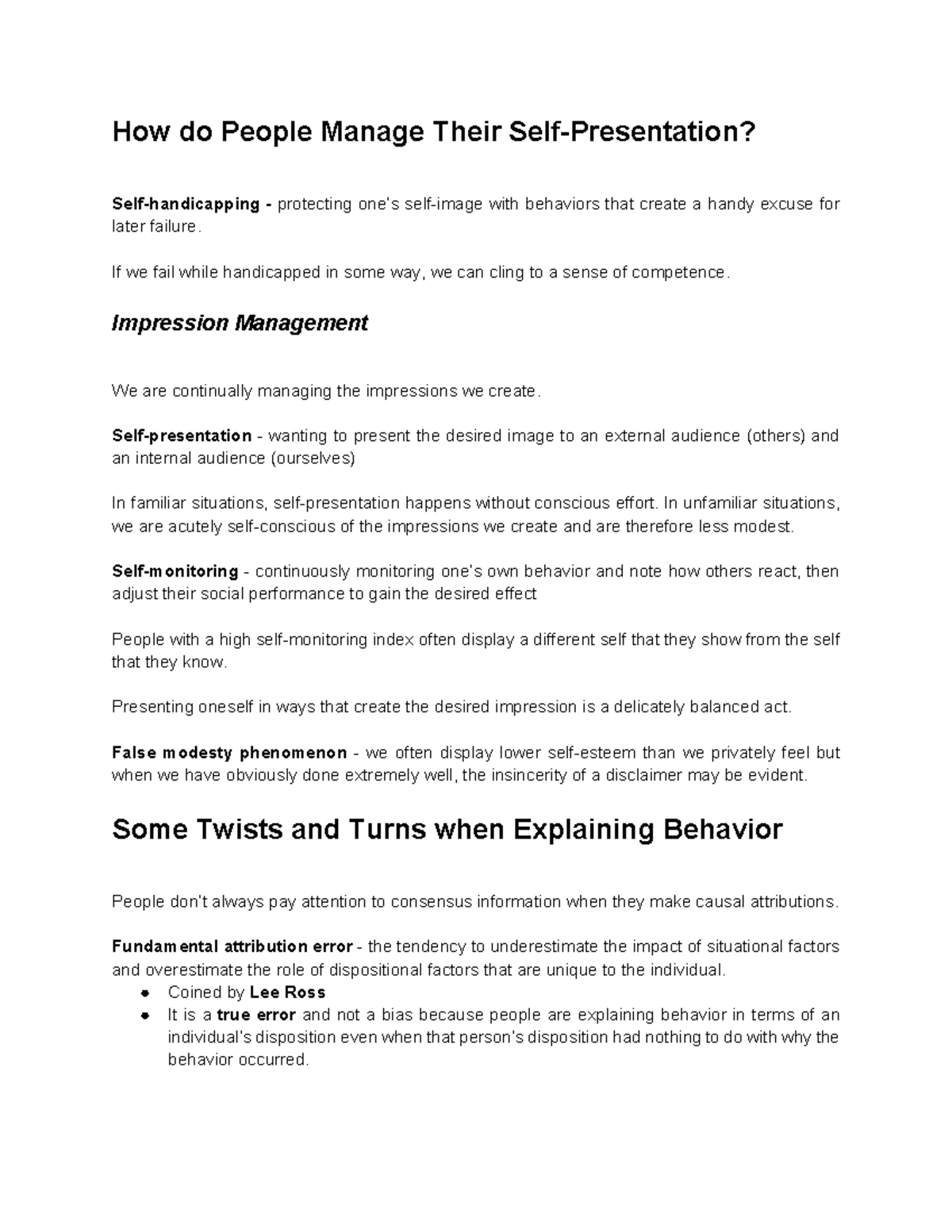 Impression Management & Self-Perception - How do People Manage Their ...