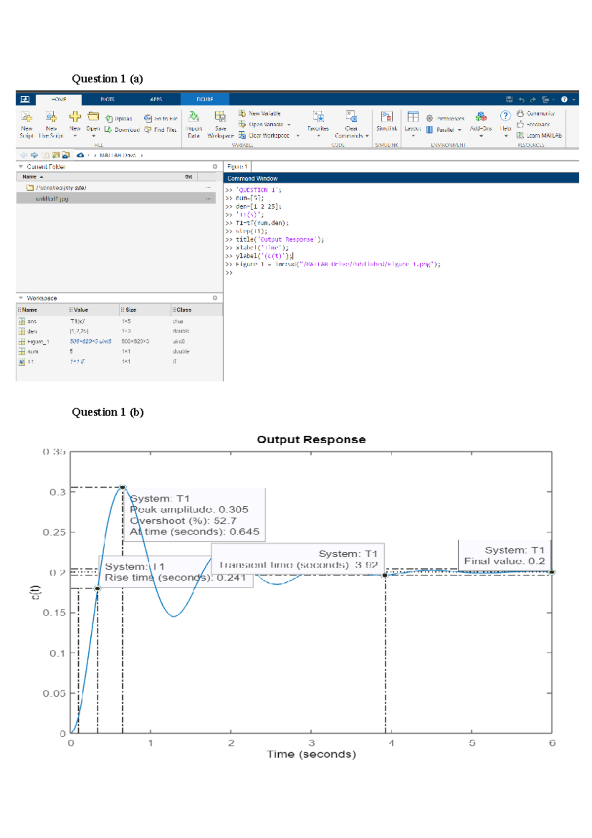 Question 1 - LAB 1 - cara menggunakan Matlab yang melibatkan coding ...
