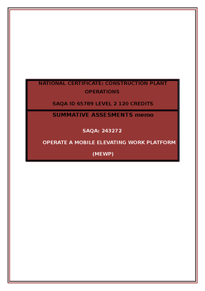 SAQA- 243272 - Summative Assessments - NATIONAL CERTIFICATE ...