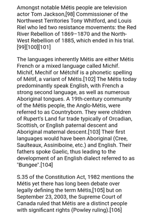 Notable Métis People Language and History - Studocu