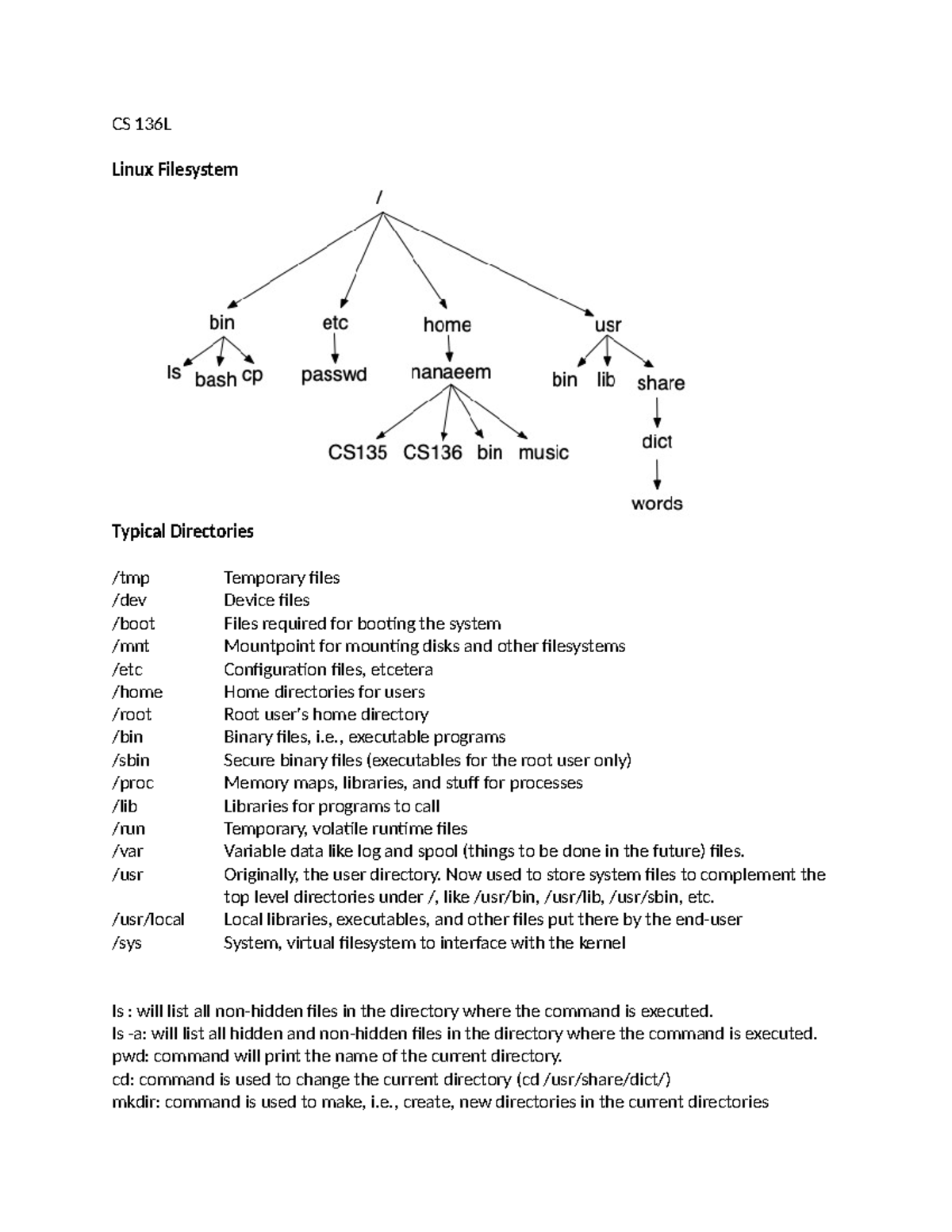 CS 136L - lecture notes for 2024 spring - CS 136L Linux Filesystem ...