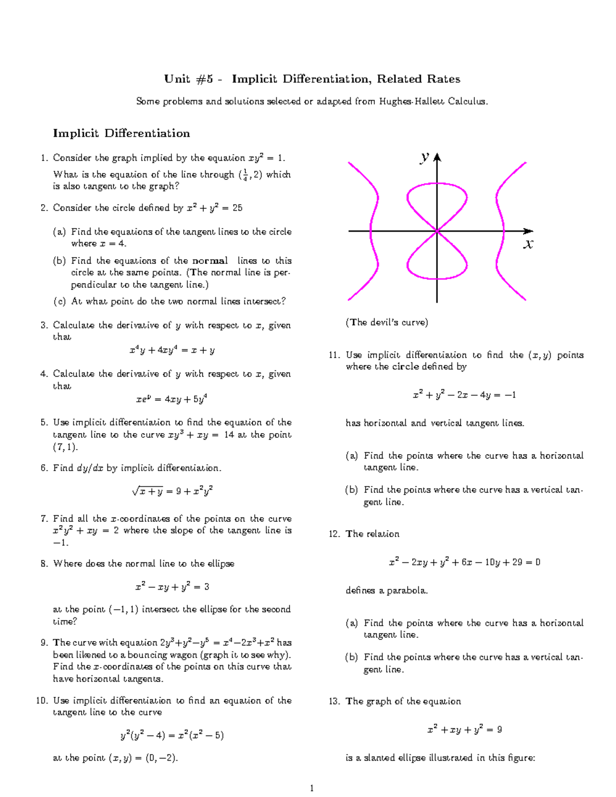 Unit05 - Textbook questions - Unit #5 - Implicit Differentiation ...