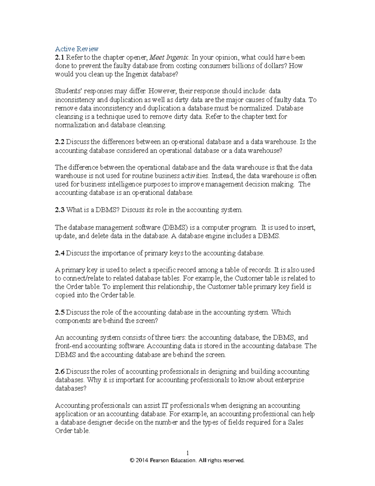 CH 2 Assignments Solution - Active Review 2 Refer to the chapter opener ...