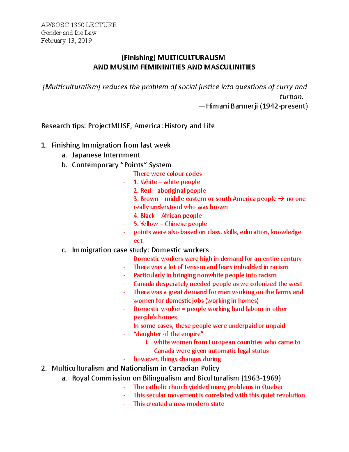 AP:SOSC 1350 Lecture Gender and the Law February 13, 2019 - Gender and the Law February 13, 2019 ...