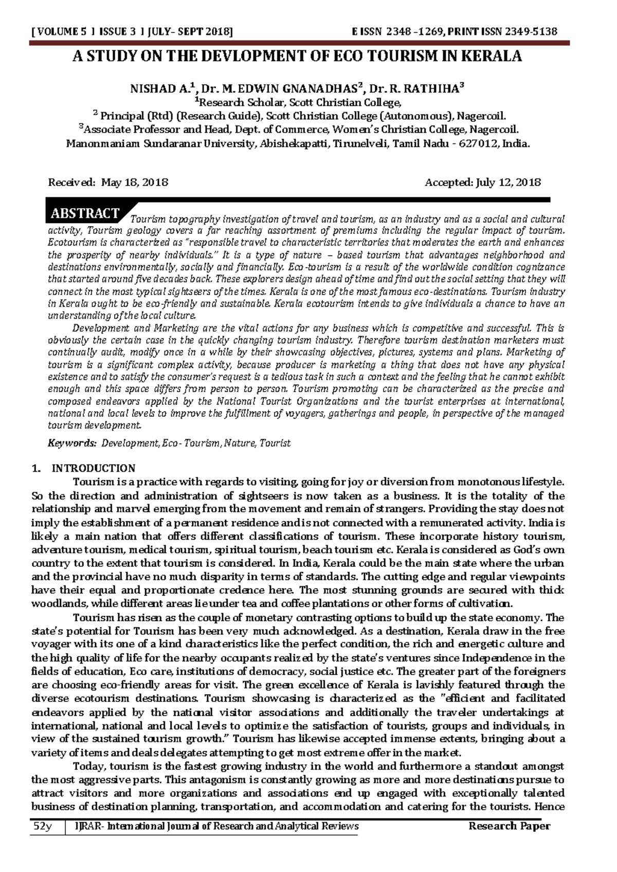 Ijrar issue 1590 - 52 𝗒 IJRAR- International Journal of Research and ...