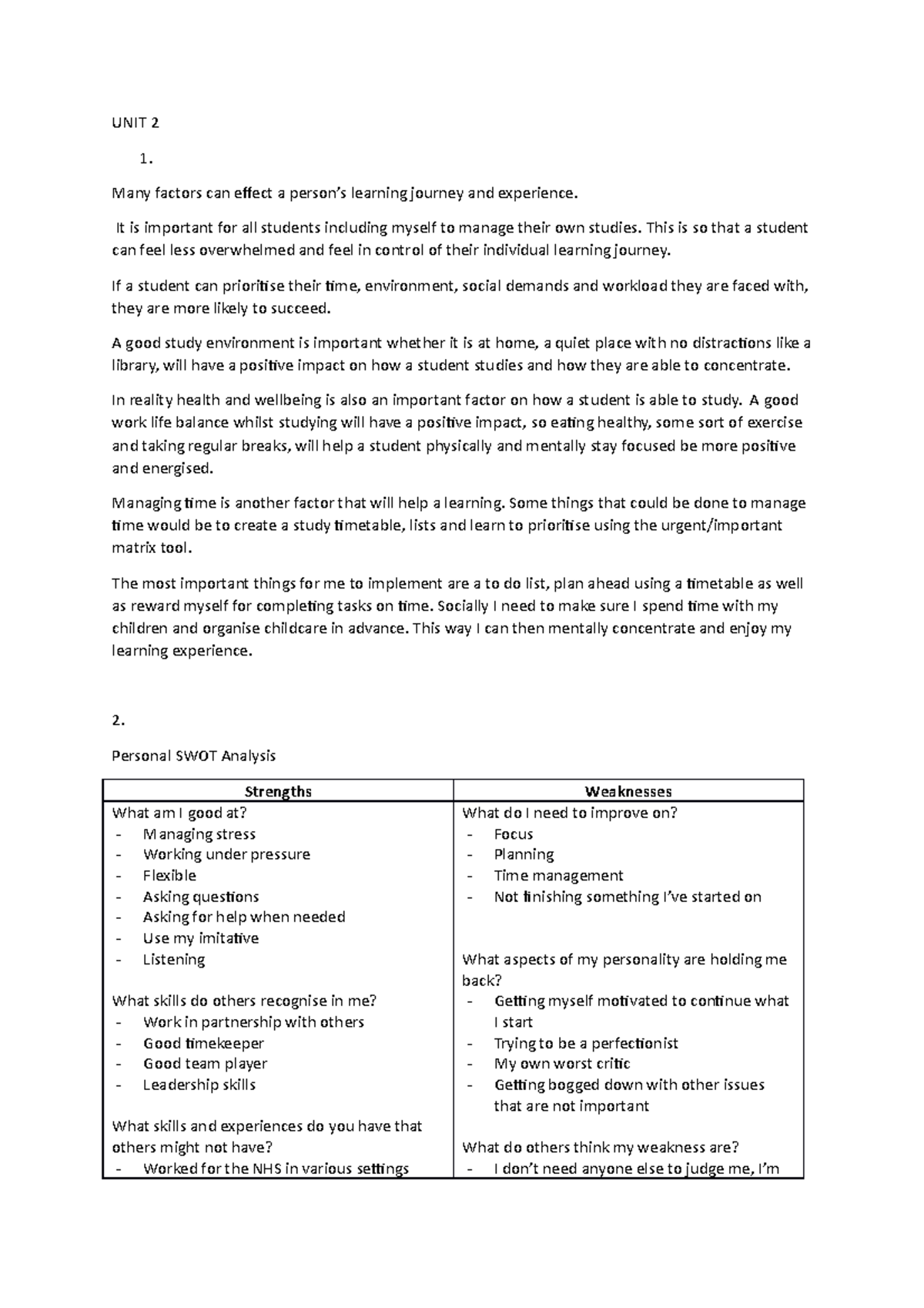 Unit 2 - passed with good feedback - Studocu