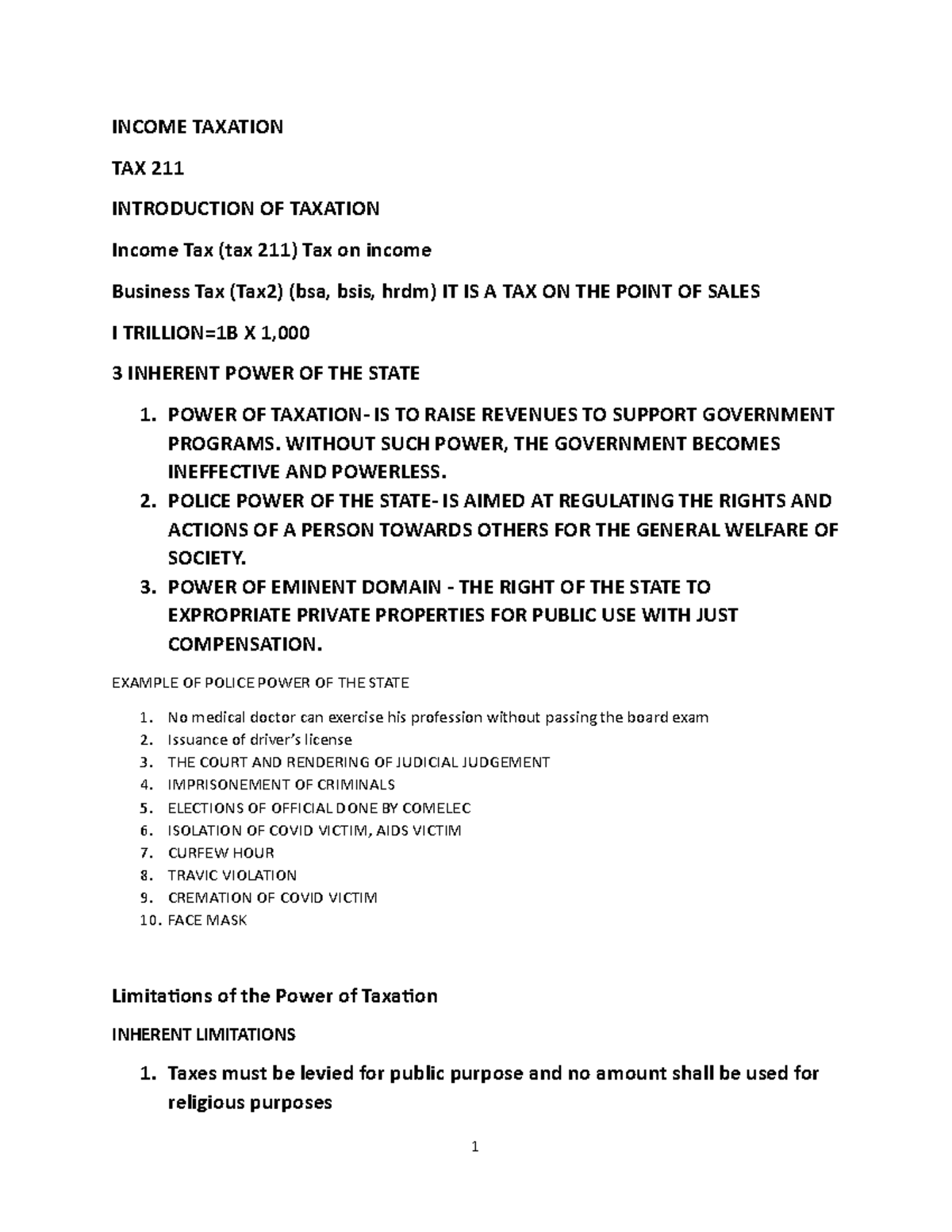 Income- Taxation- Introduction Income Taxation Introduction - INCOME ...