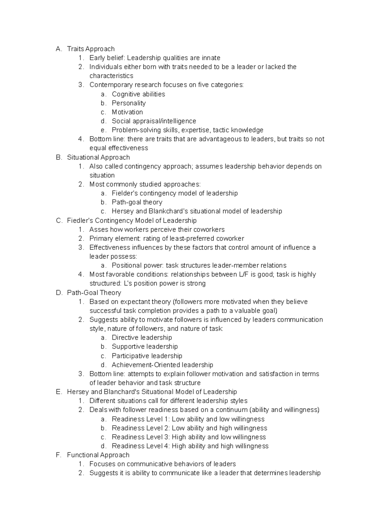 3. Trait, Situational, Functional. and Relational Leadership - A ...