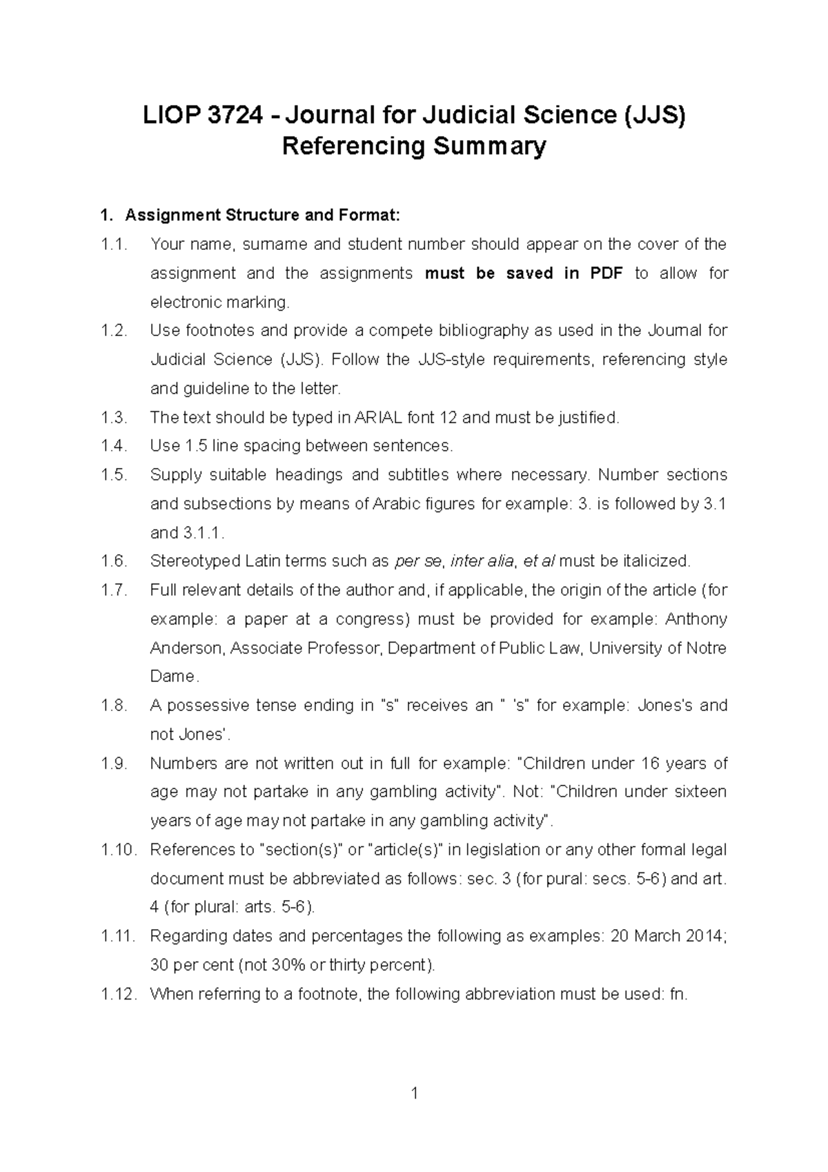 JJS style requirements 2019 document - LIOP 3724 - Journal for Judicial ...