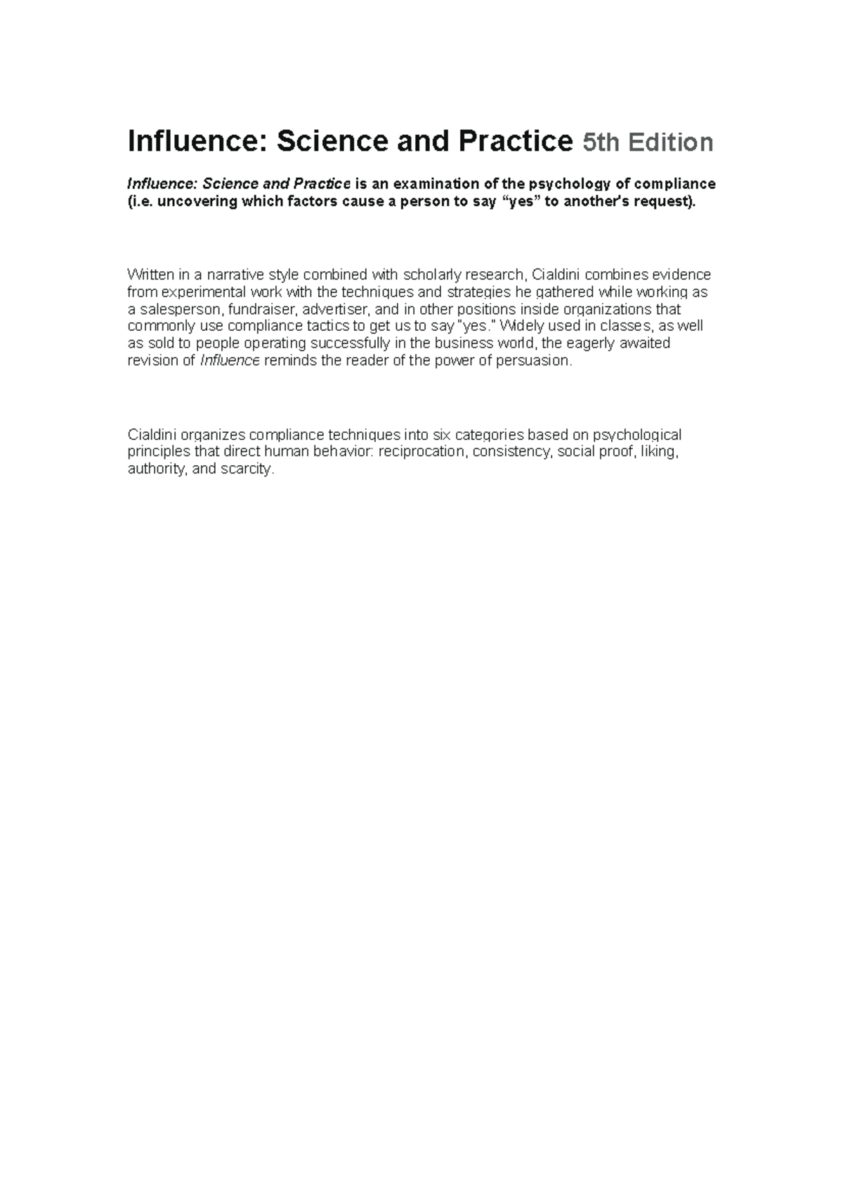 Influence - Amazon - Influence: Science and Practice 5th Edition ...