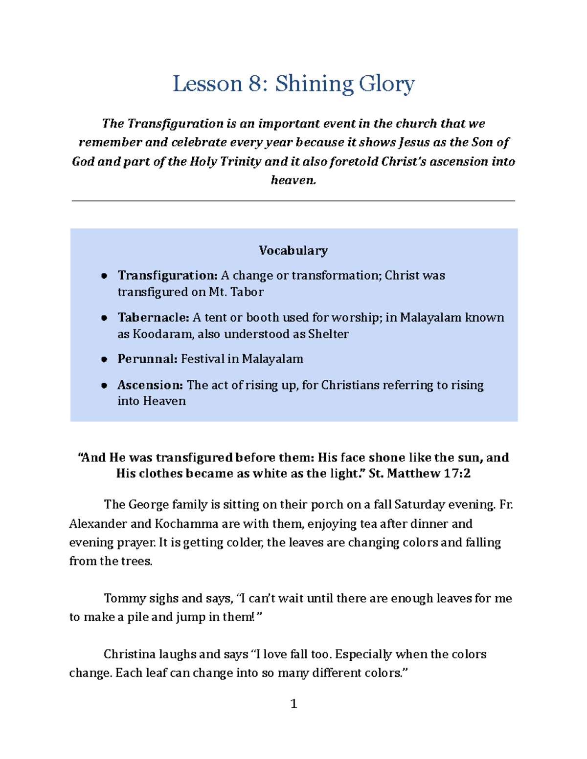 Lesson 8 Grade 4 Textbook v2023 - Lesson 8: Shining Glory The ...