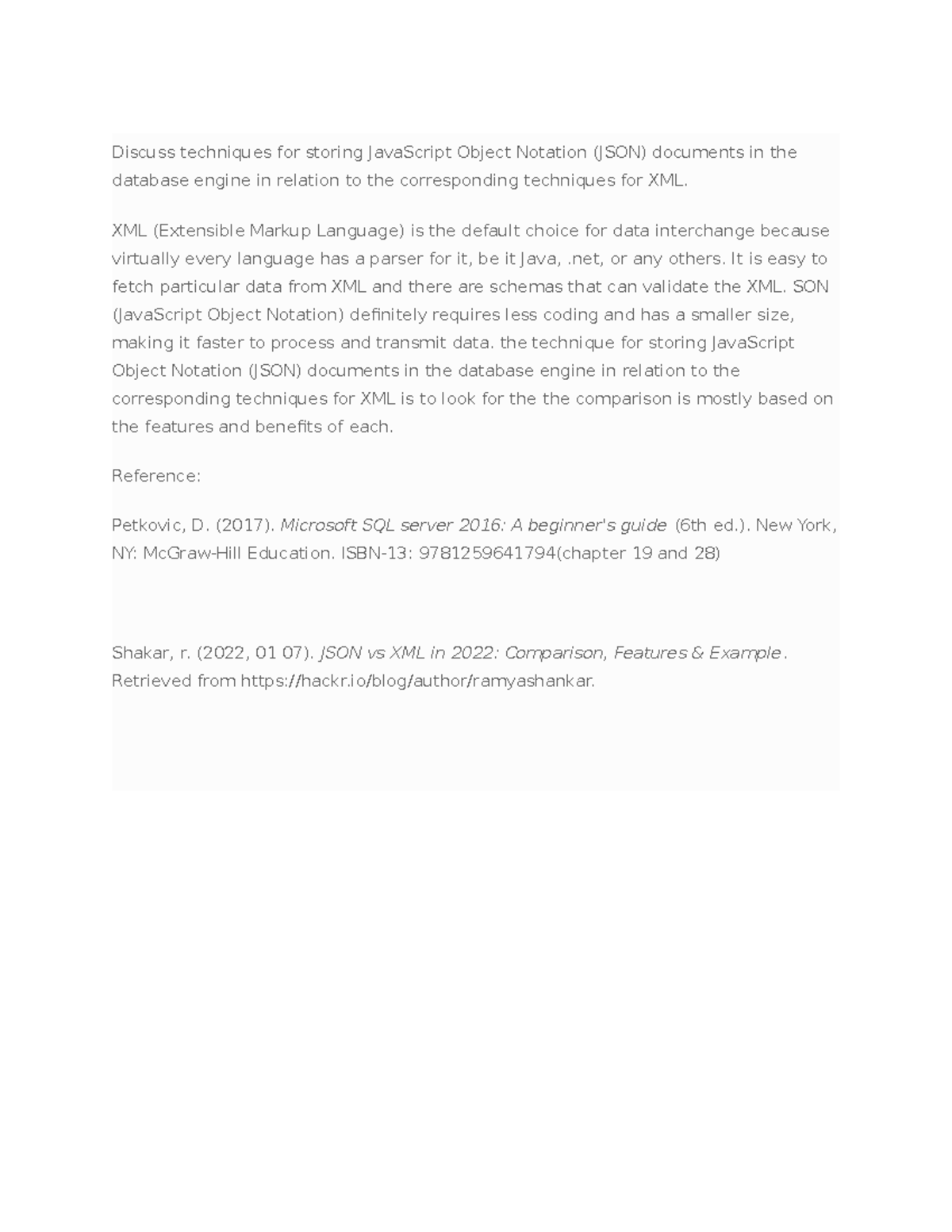 DQ 3-2-7 - DQ 3-2-7 - Discuss techniques for storing JavaScript Object ...