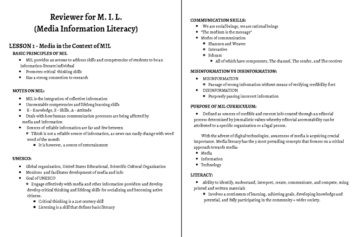mil reviewer media - Reviewer for M. I. L. (Media Information Literacy ...