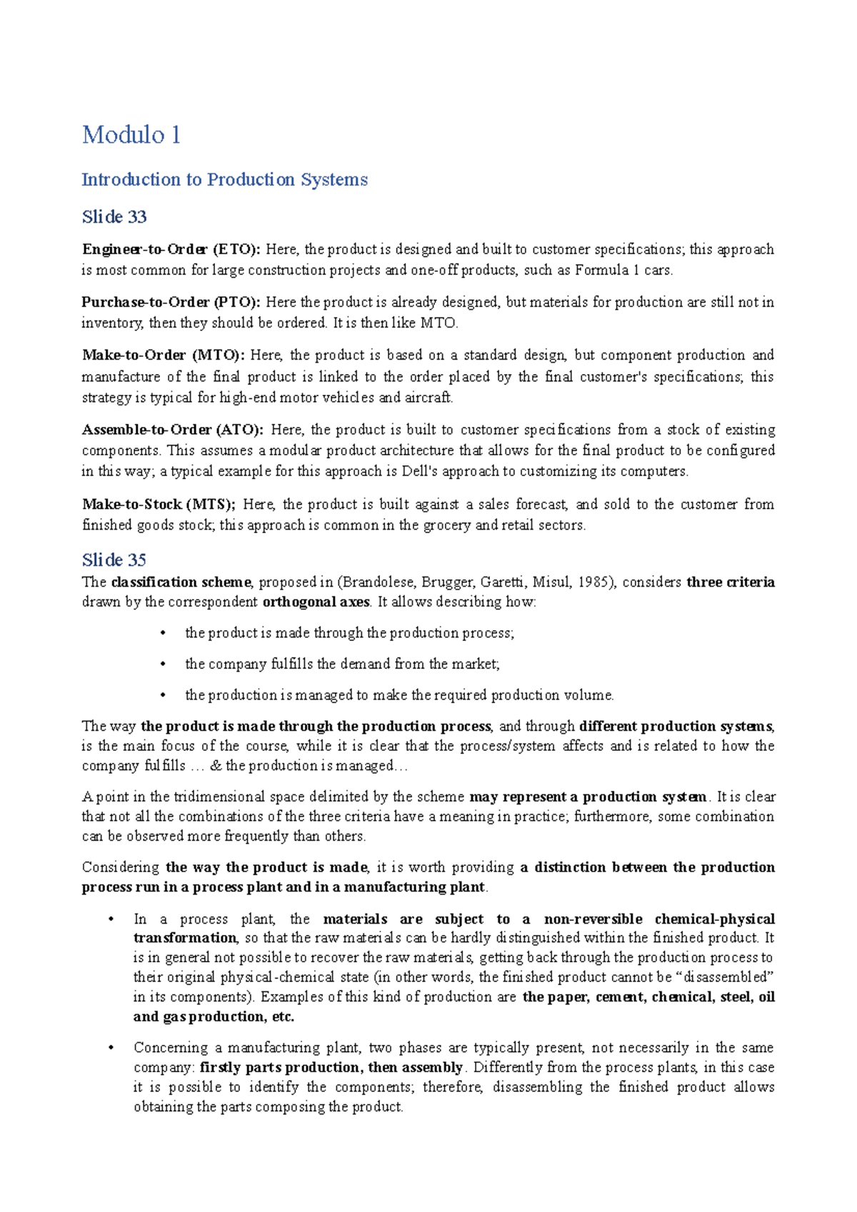 Note ppt Industrial Technologies - Modulo 1 Introduction to Production ...