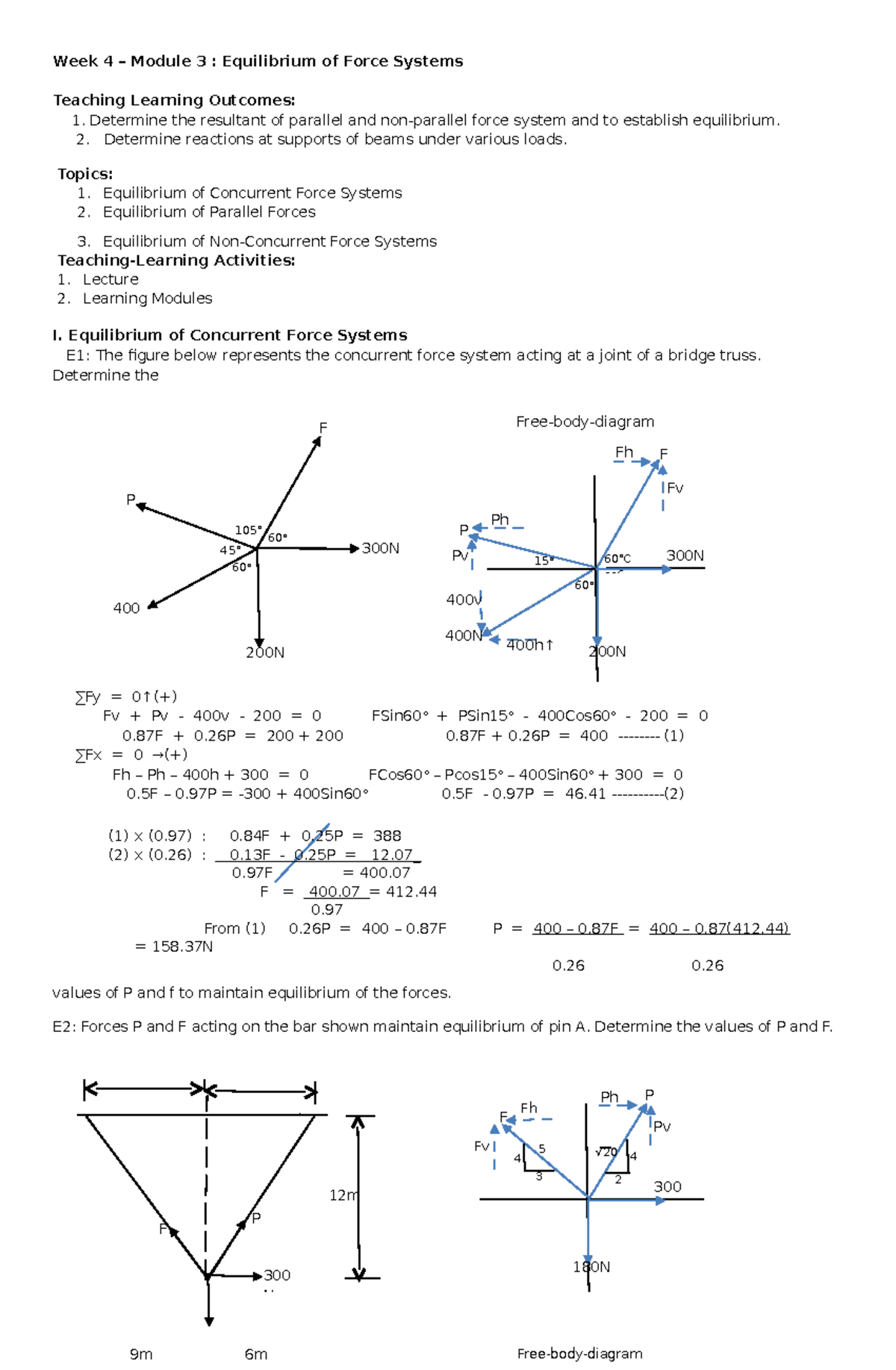 Module 3 -Mech 1 - Lecture notes 1, 3-7,10 - Civil engineering - ANTEO ...