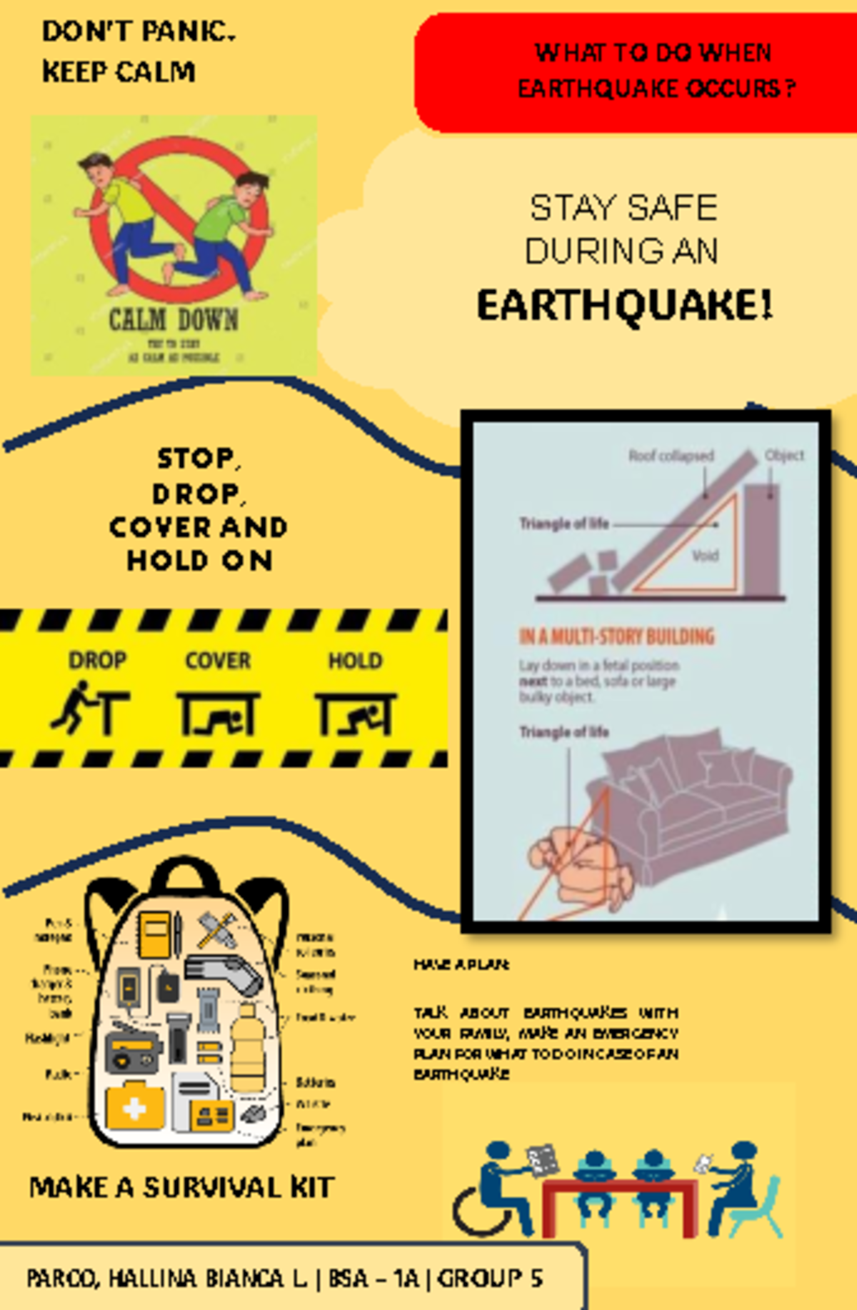Earthquake Drill Poster - technology and livelihood education - DON’T PANIC. KEEP CALM ...