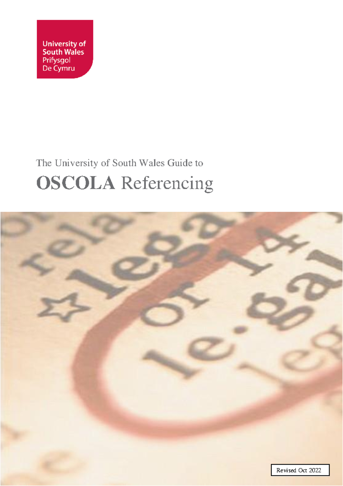 Oscola 2022 - STYLE OF REFERENCE - The University of South Wales Guide ...