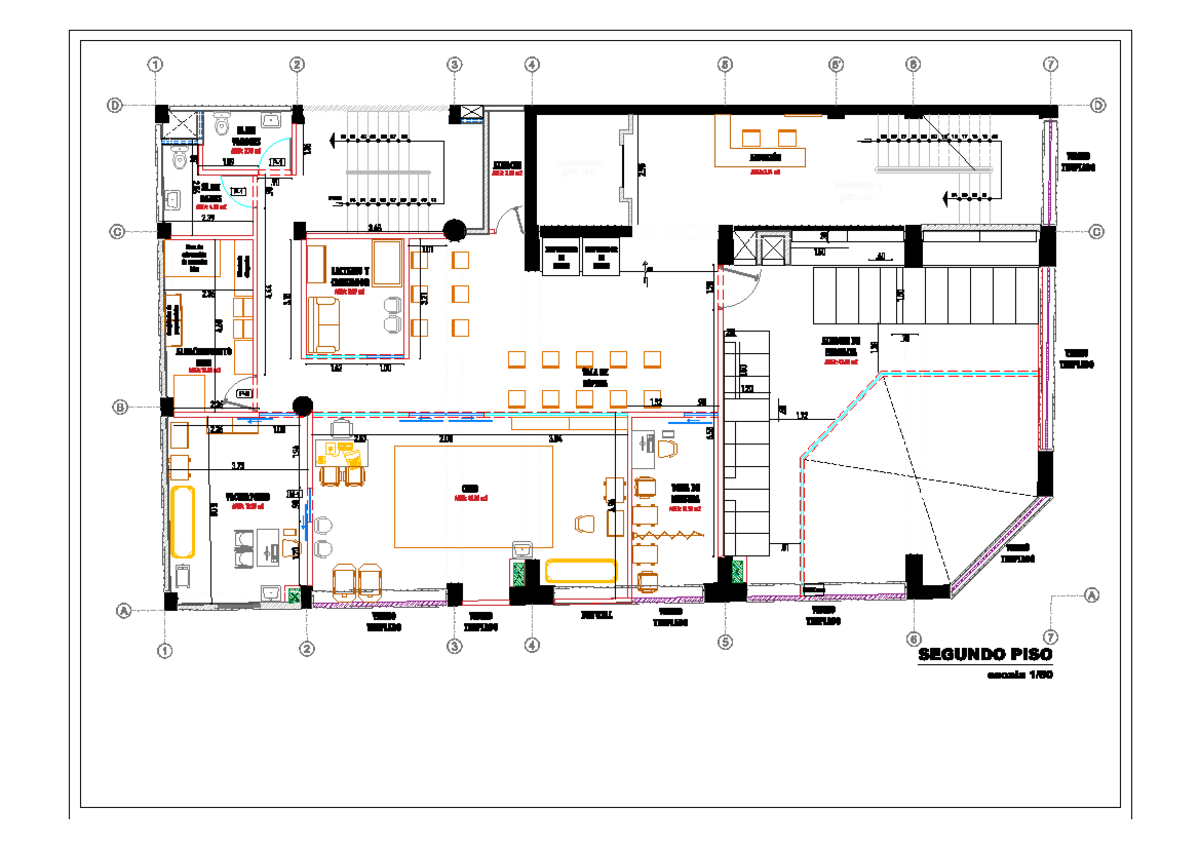 2do piso drywall - DETALLES DENTRO DE PLANO ARQUITECTONICO - 1 INGRESO ...