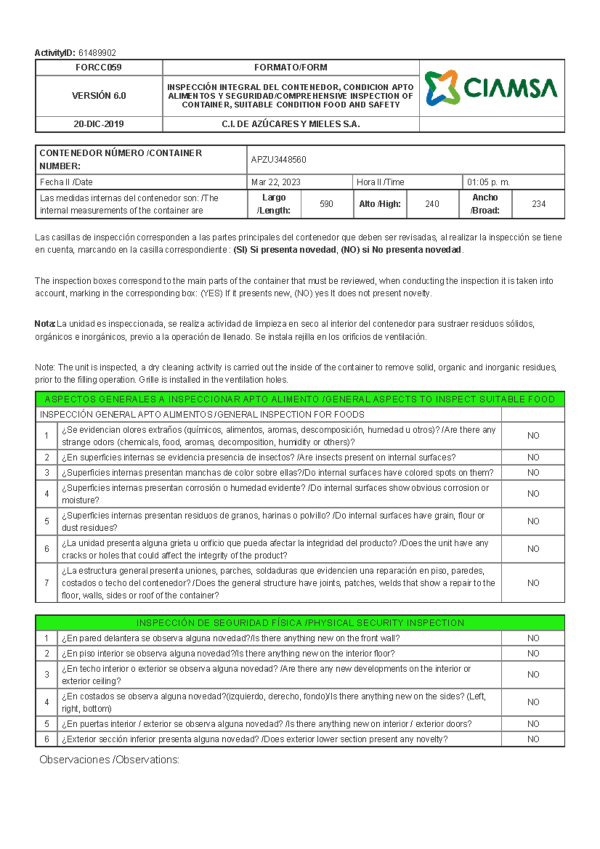 02A Embalaje Ciamsa Digital [ C.I. DE Azucares Y Mieles S.A ...