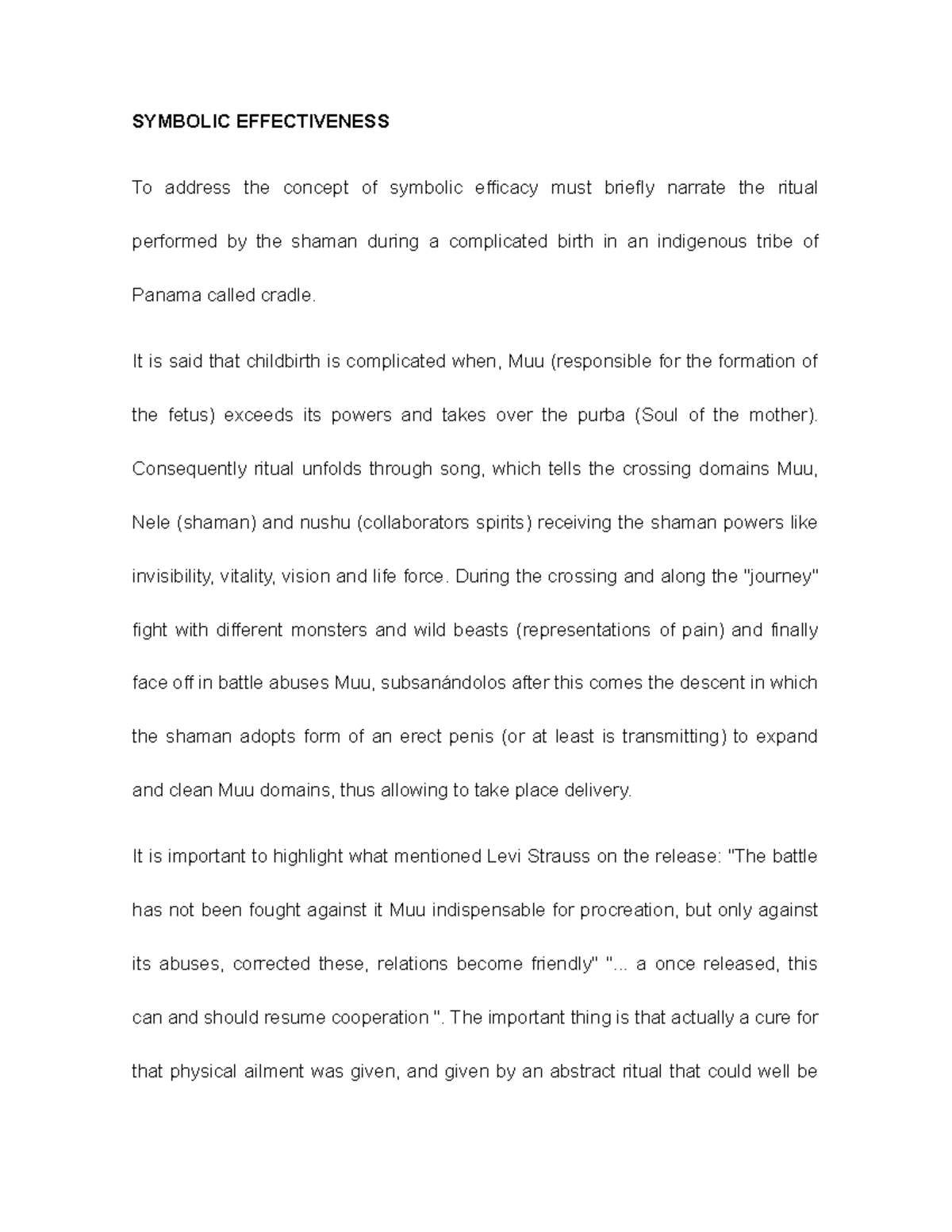 Symbolic Effectiveness - SYMBOLIC EFFECTIVENESS To address the concept ...