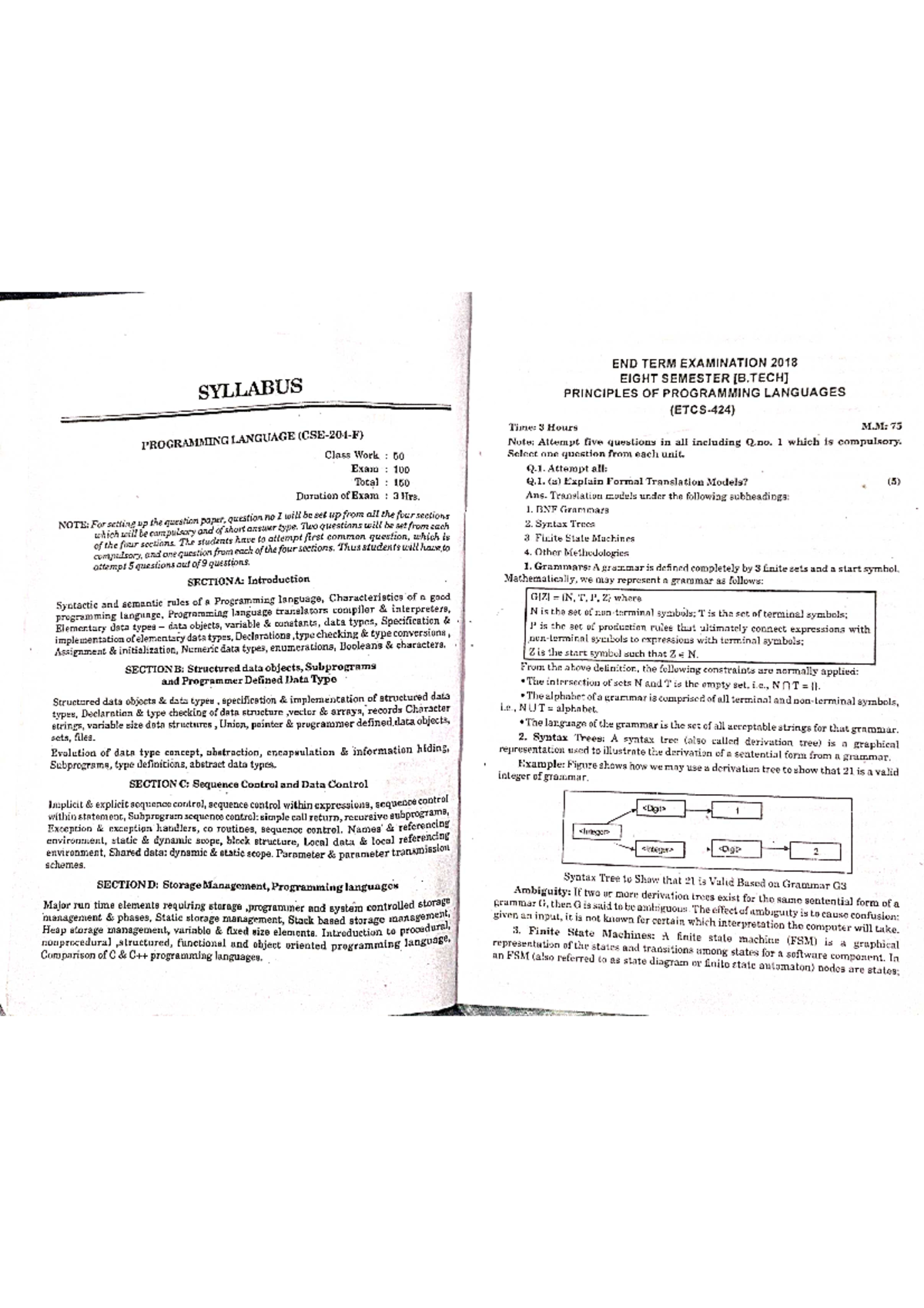 PPL Akash - Principles of Programming Languages - Studocu