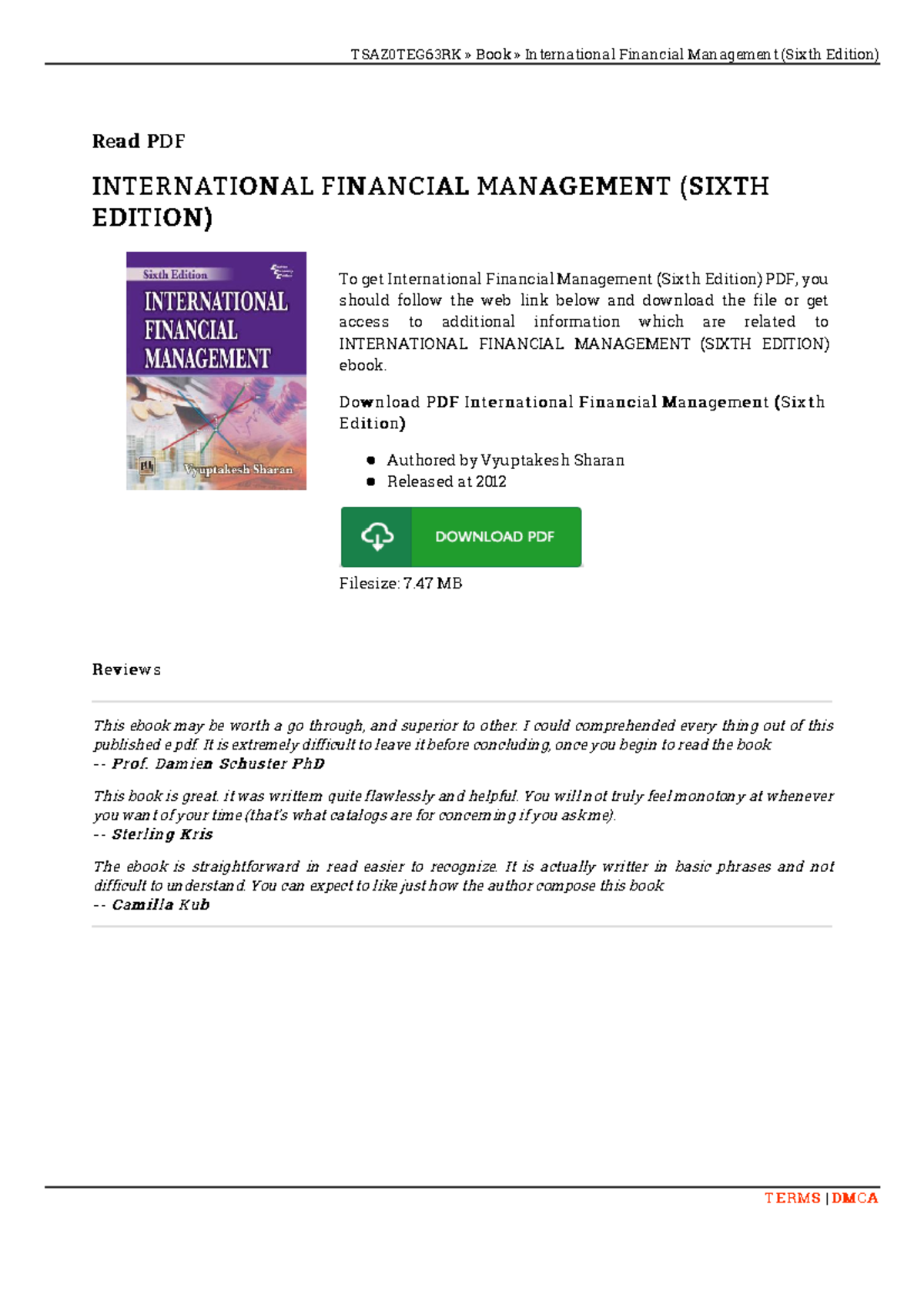 Pdfcoffee - lucid and solid - TSAZ0TEG63RK » Book » International Financial Management (Sixth ...