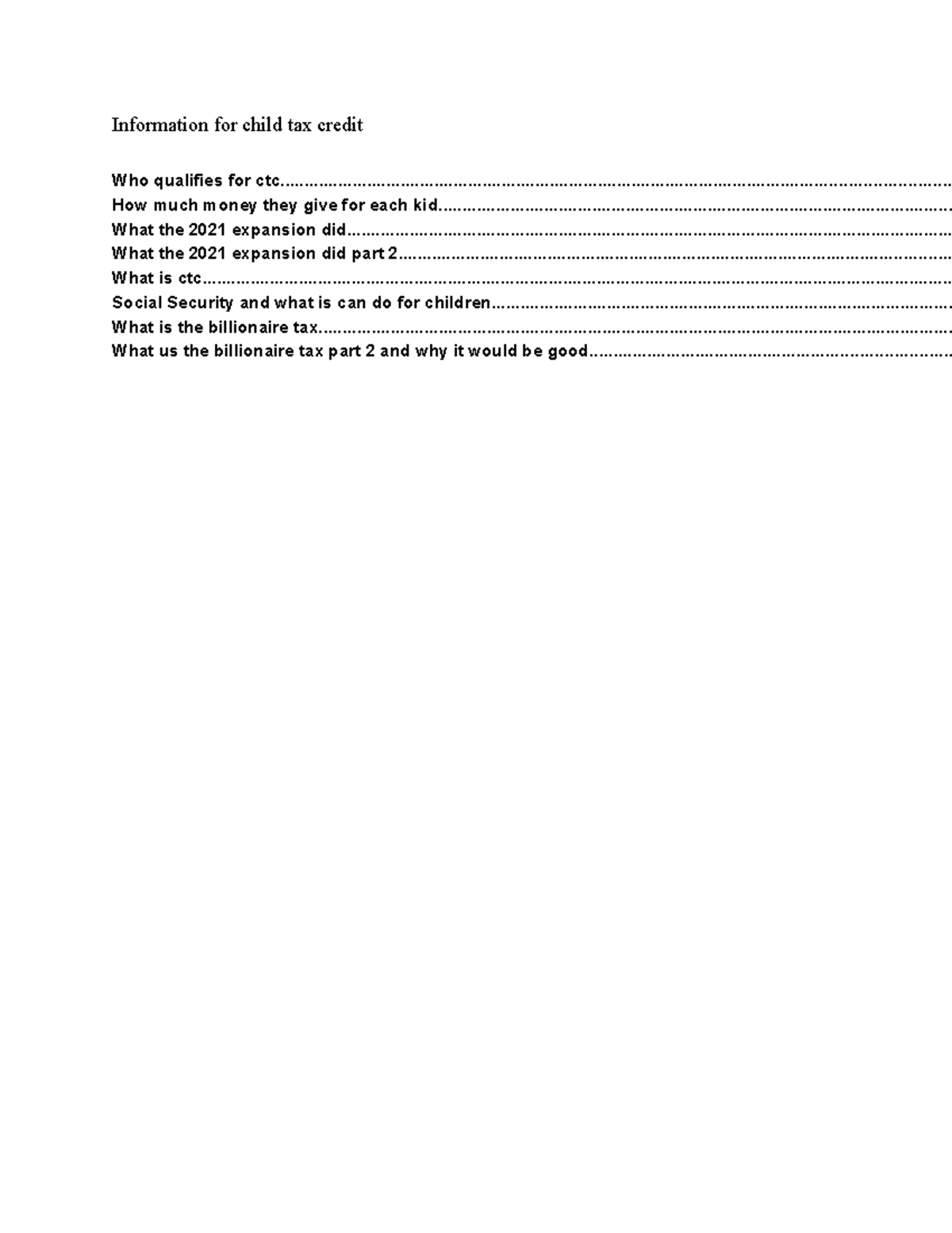 Organized evidance for child tax - Information for child tax credit Who ...