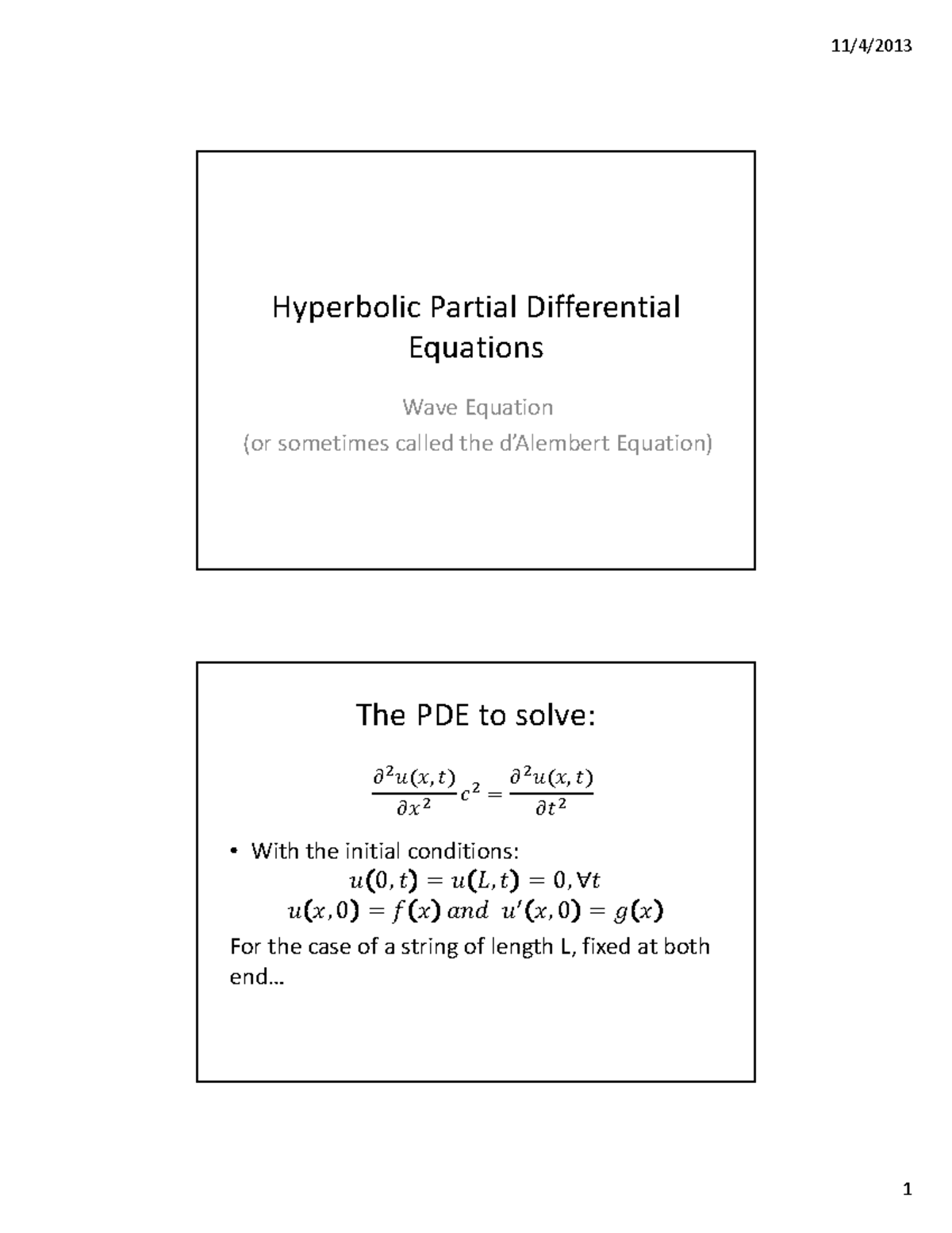 Hyperbolic Partial Differential Equations - Hyperbolic Partial ...