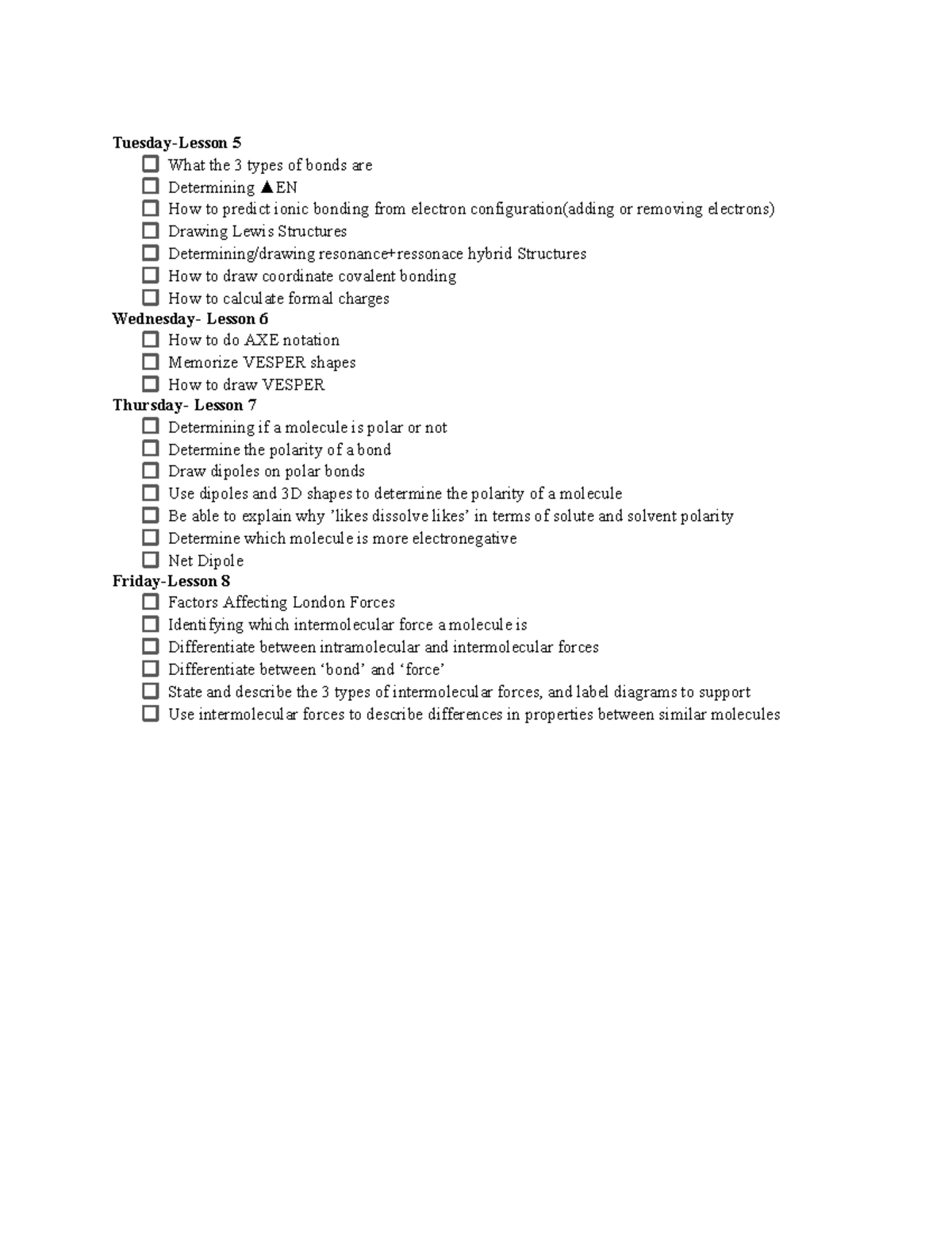 Chemistry Need to Know List - Tuesday-Lesson 5 What the 3 types of ...