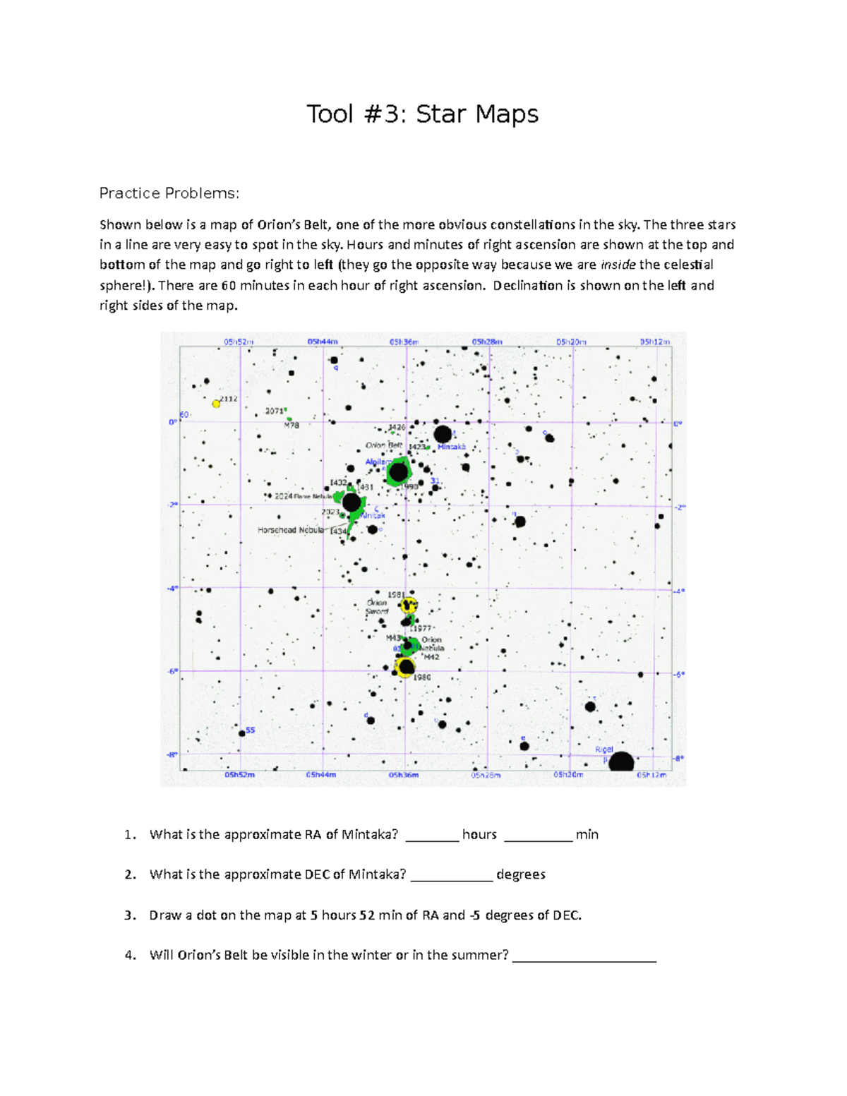 Microtask 3 - Star Maps - Practice - Tool #3: Star Maps Practice ...