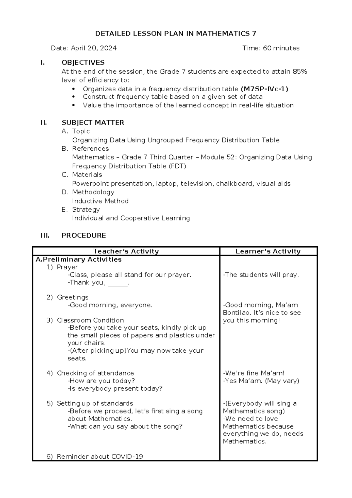 626470994 Detailed Lesson PLAN IN FDT - DETAILED LESSON PLAN IN ...