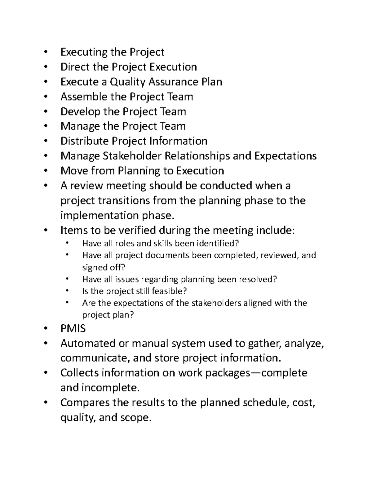 Lesson 12 Executing The Project • Executing The Project • Direct The Project Execution