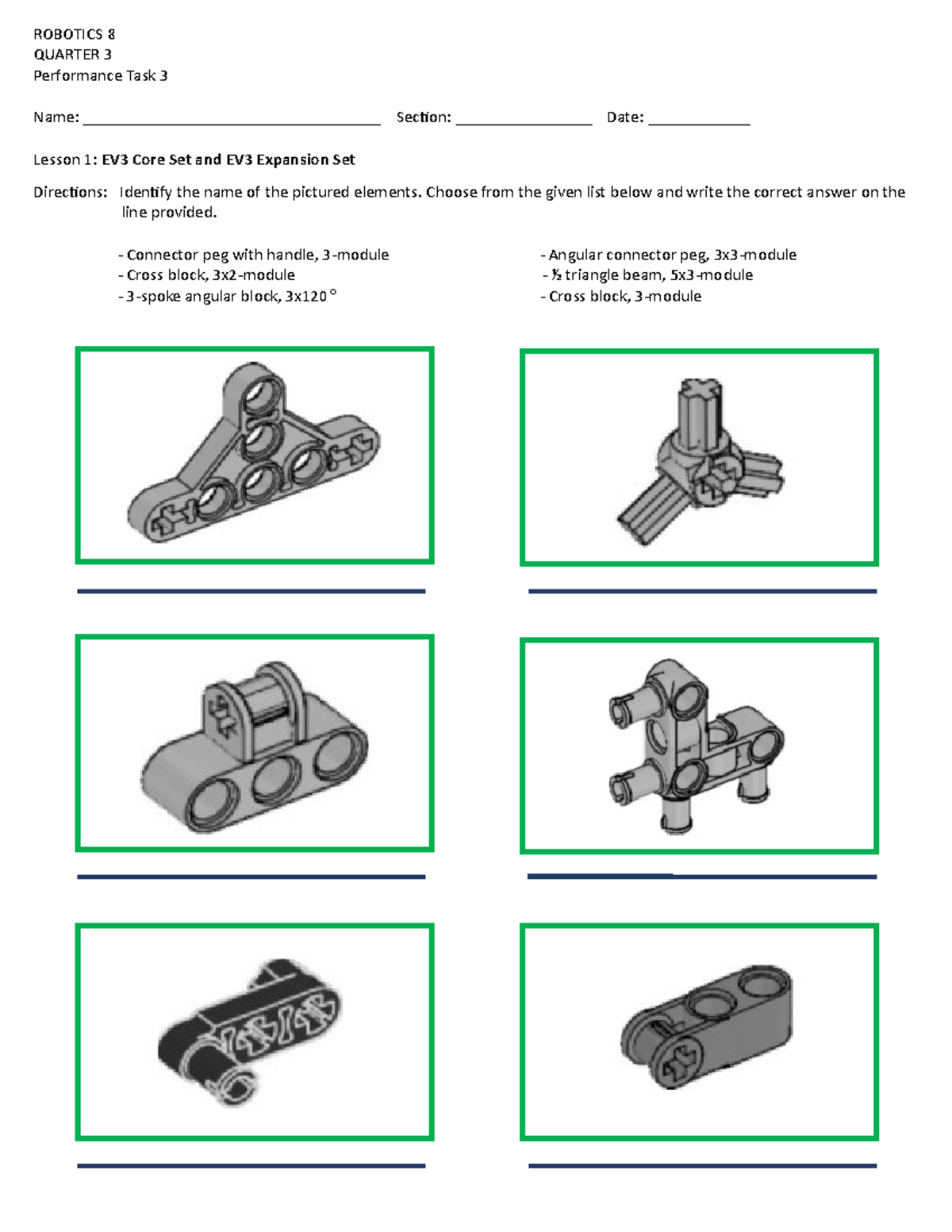 Robotics 8 Activity 1 AND 2 - ROBOTICS 8 QUARTER 3 Performance Task 3 ...
