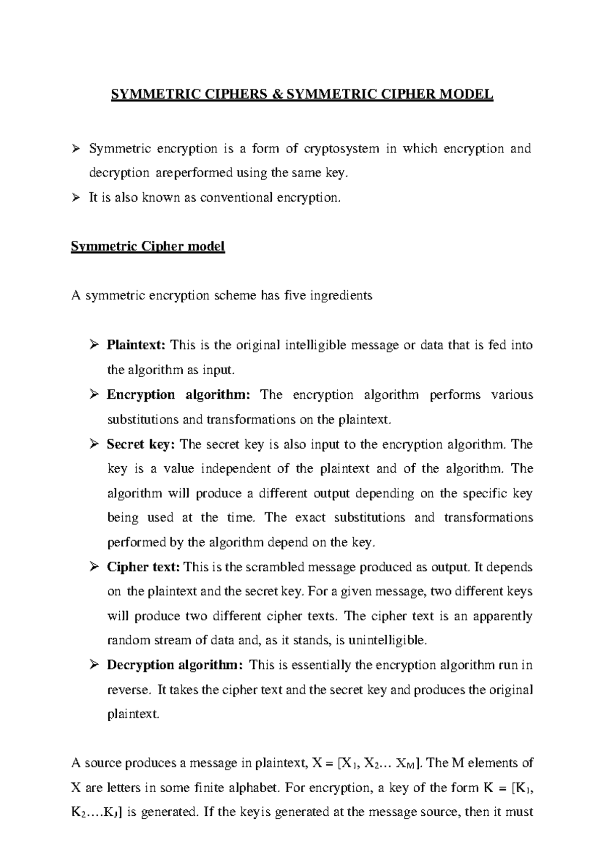 Symmetric Cipher Model - SYMMETRIC CIPHERS & SYMMETRIC CIPHER MODEL ...
