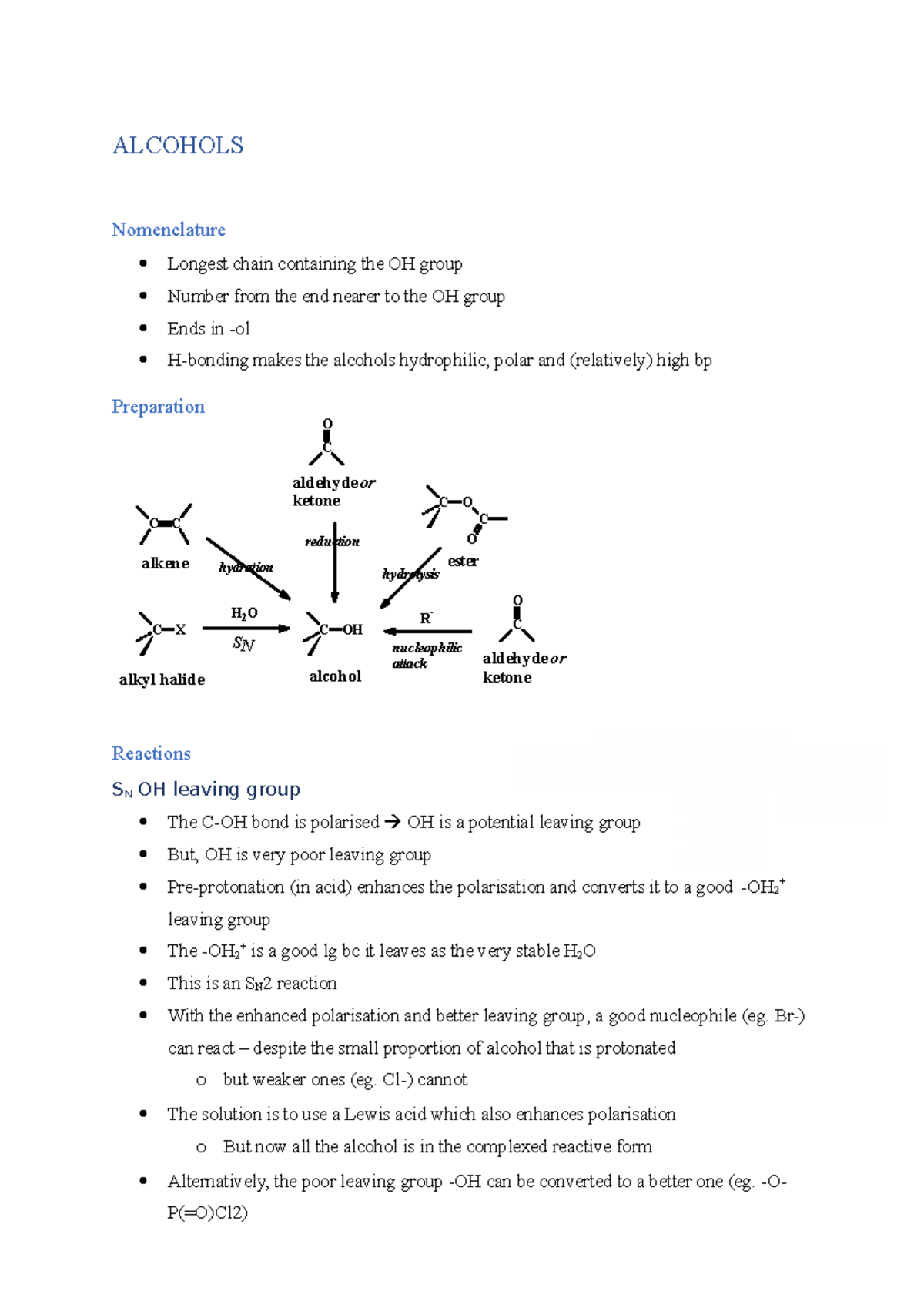 14. LECT12-13 - Alcohols - ALCOHOLS Nomenclature Longest chain ...