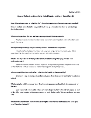 Guided reflection Julia Morales Part 3 - Brittany Mills Guided Reflection Questions: Julia ...