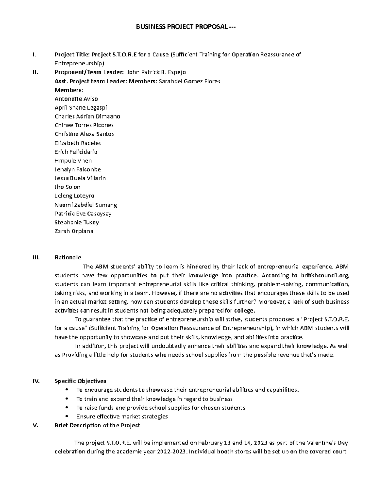 Business- Project- Proposal-S.T.O.R.E-FOR-A- Cause-FIN - BUSINESS ...