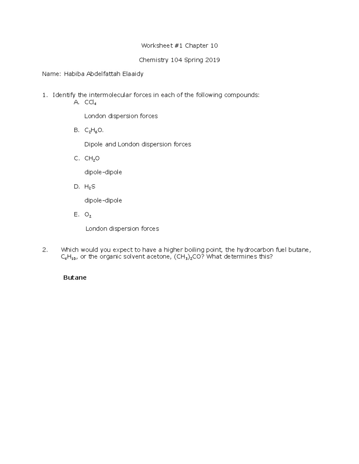 Worksheet #1 Chapter 10 Chem104 Revised - CHEM 10301 - CCNY - Studocu