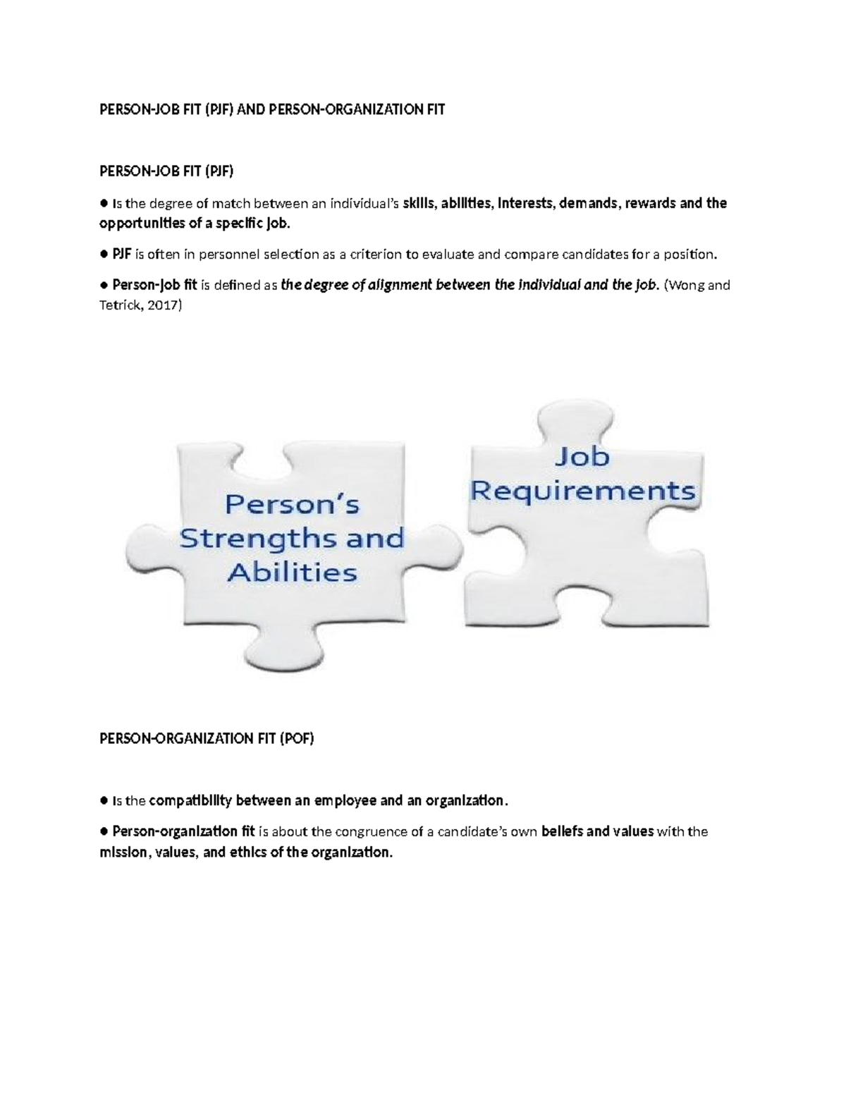 BME - Person-job fit and Person-organization fit + cultural values ...