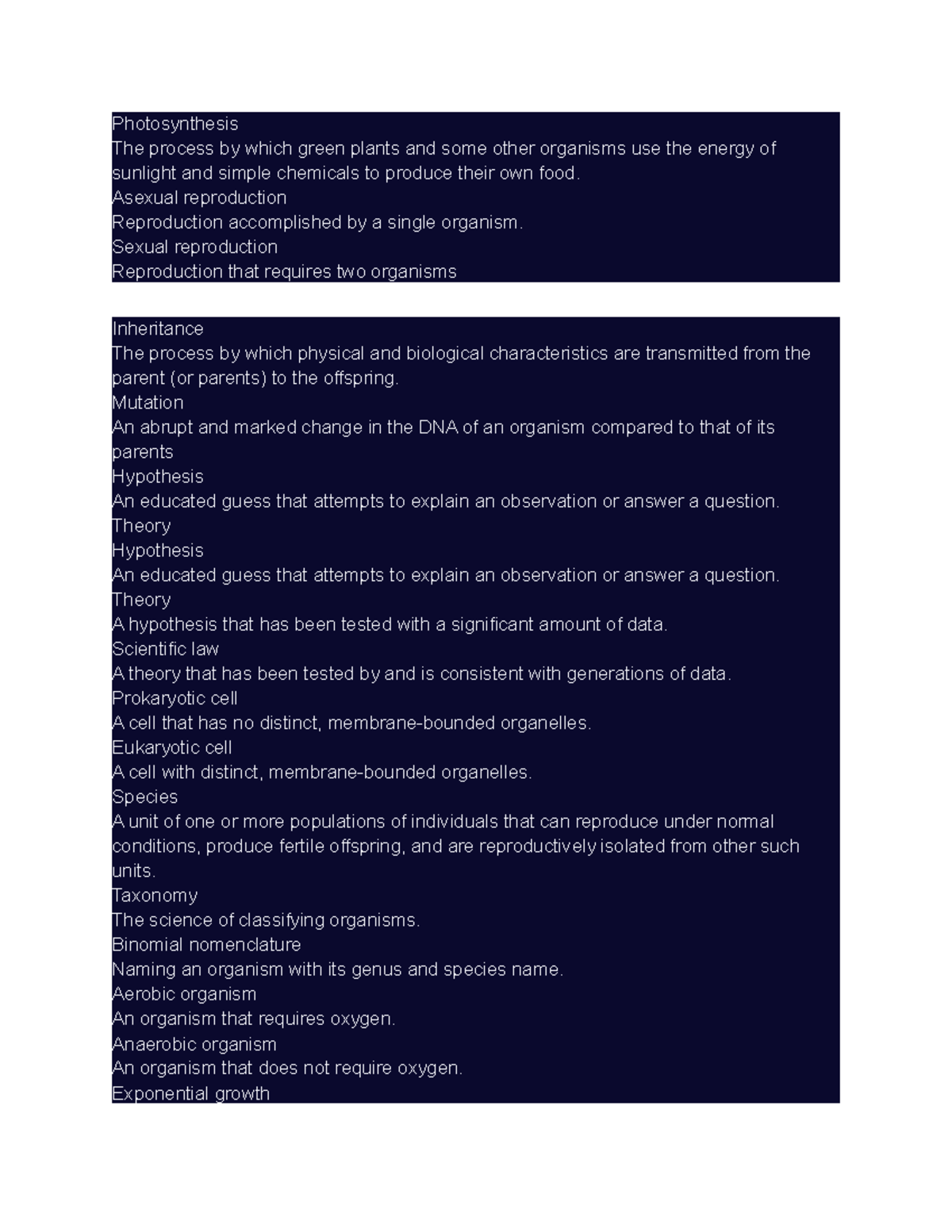 Photosynthesis - vocab - Photosynthesis The process by which green ...